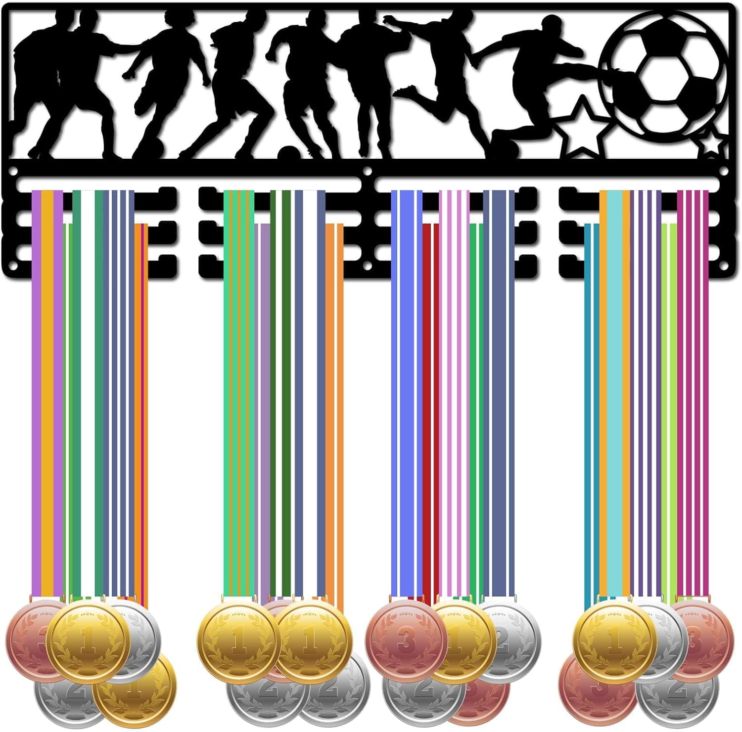 Football Medal Holder Medal Hanger Display Rack Soccer Metal Wall Mount ...