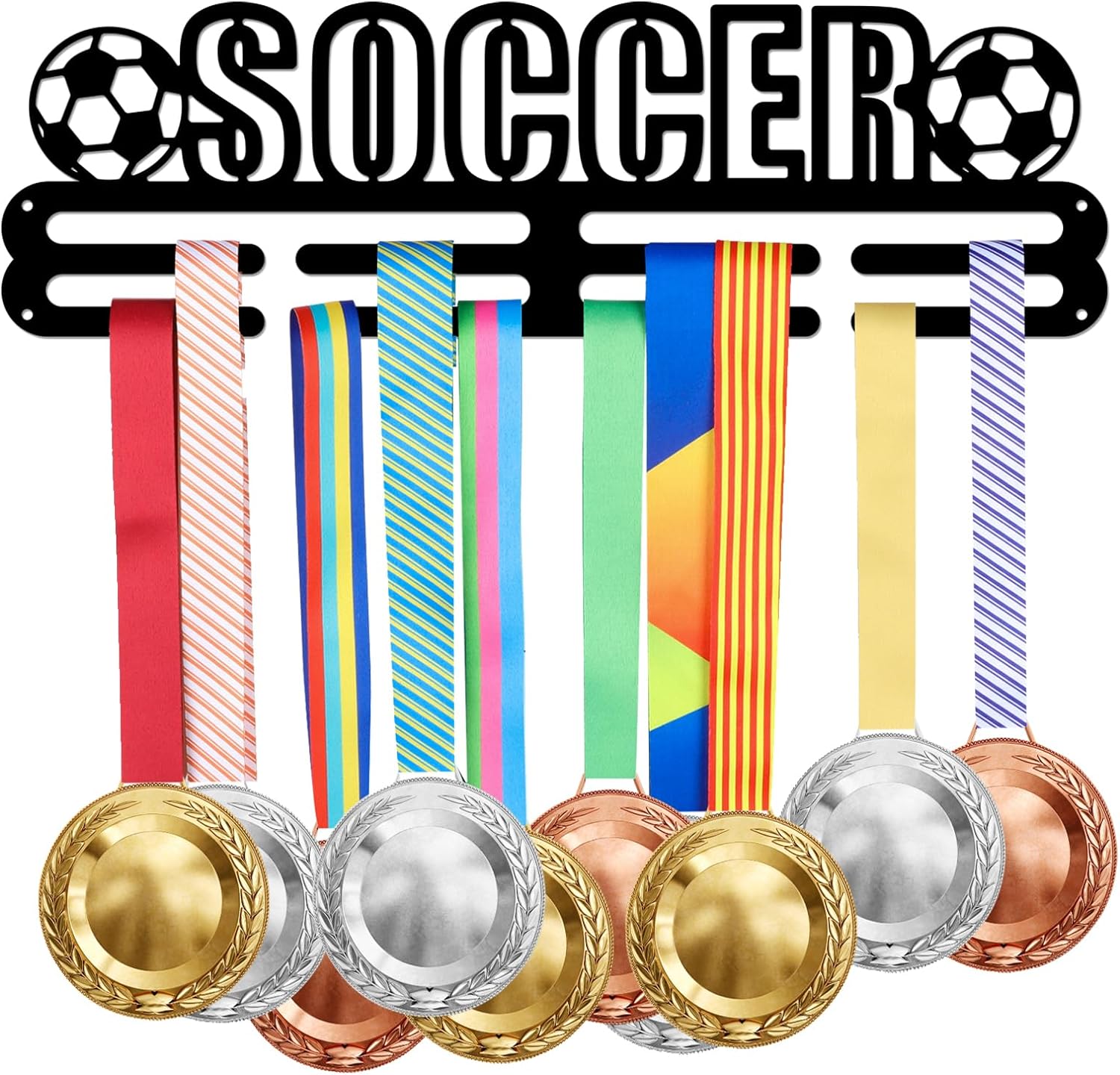 Football Medal Holder Sports Display Wall Rack Frame Shelf Awards ...