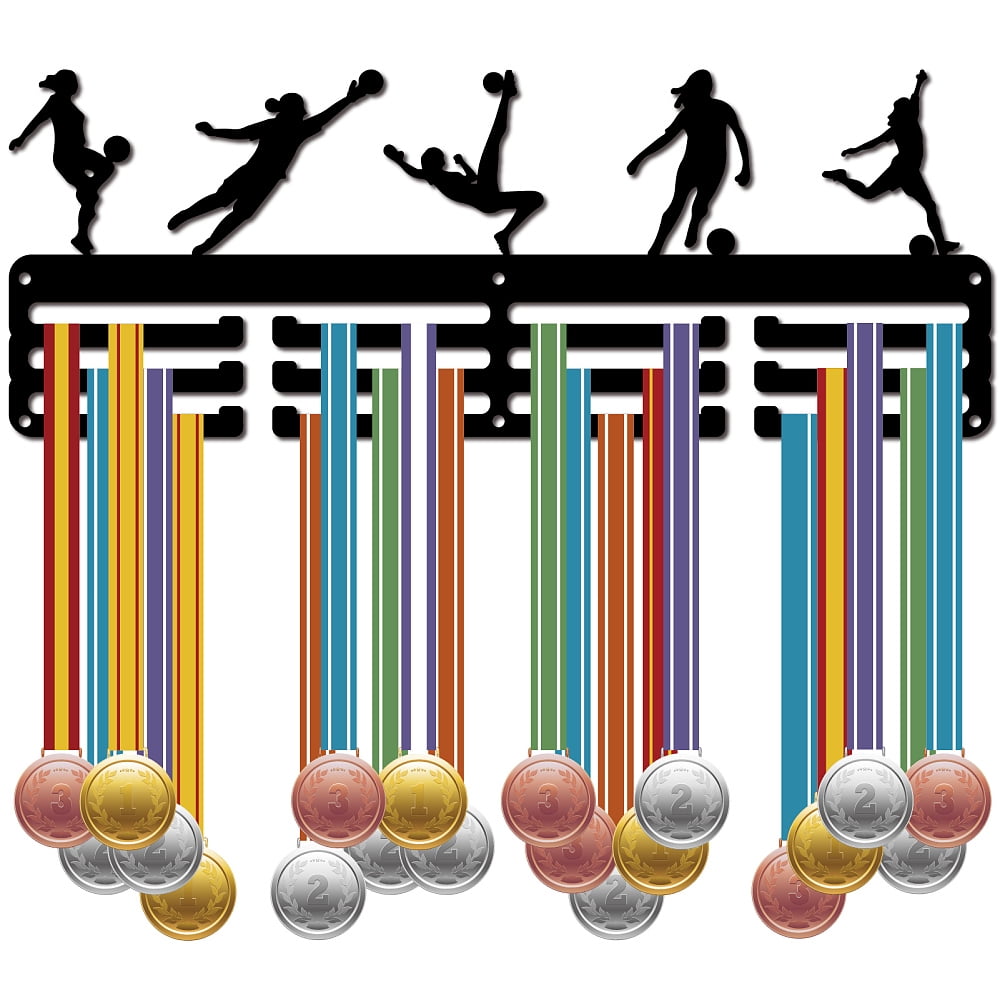 Football Medal Holder Sports Medal Display 3 Rows 12 Hooks Awards ...