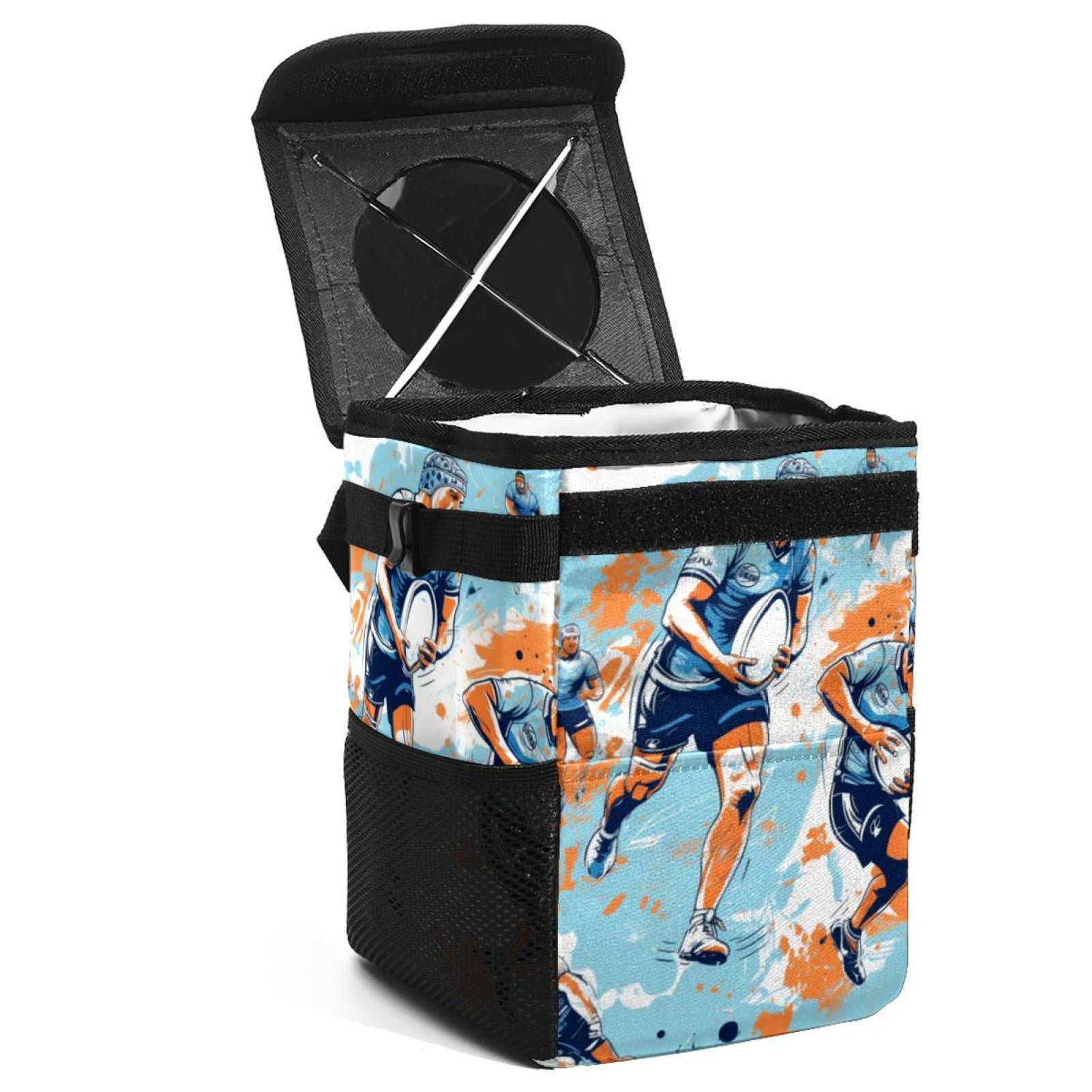 Football Mini Trash Can Car Garbage Can Car Trash Can Foldable with Lid ...