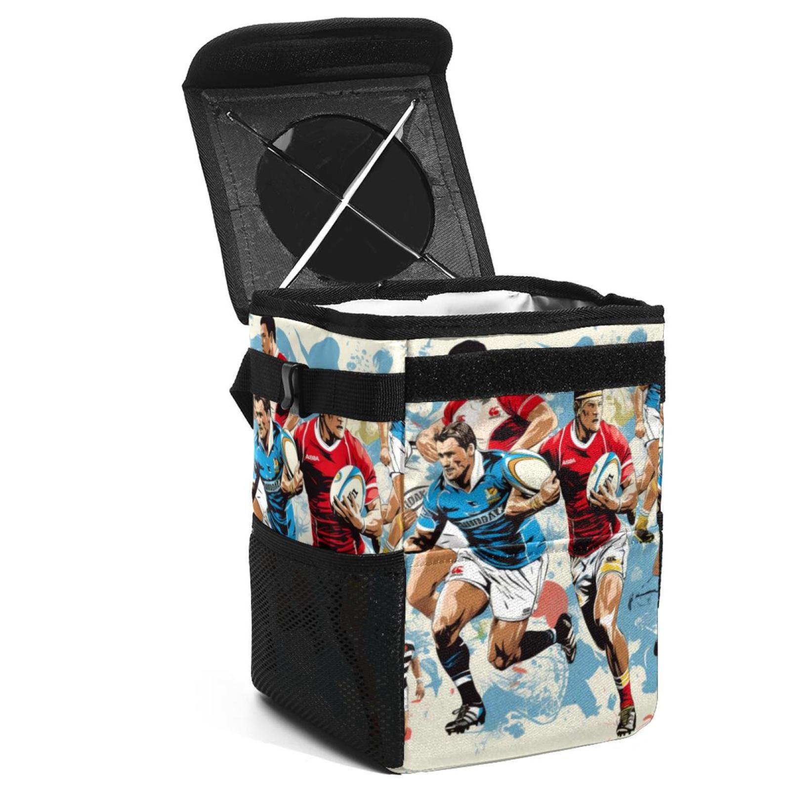 Football Mini Trash Can Car Garbage Can Car Trash Can Foldable with Lid ...