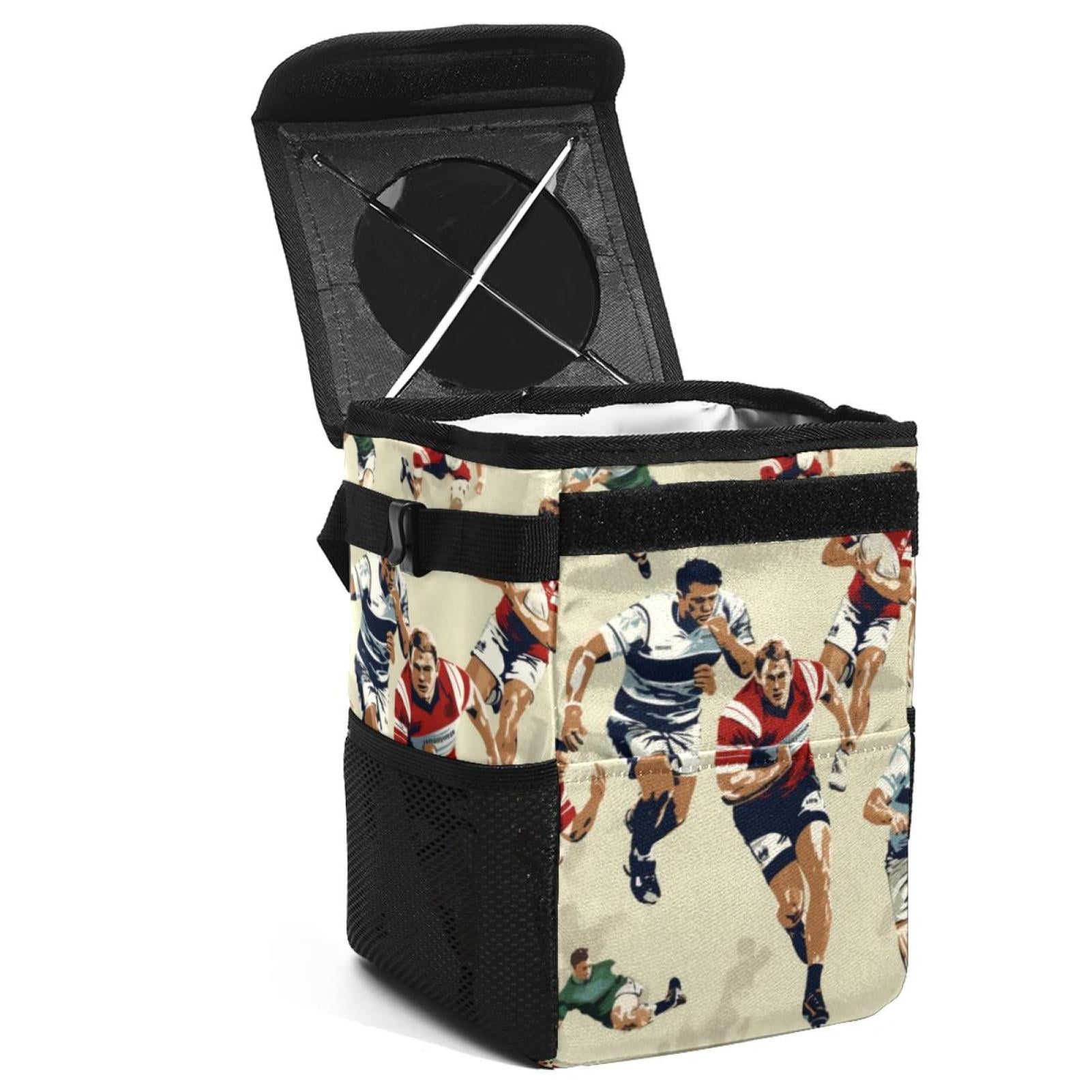 Football Mini Trash Can for Car: Foldable, with Lid, Leak-Proof ...