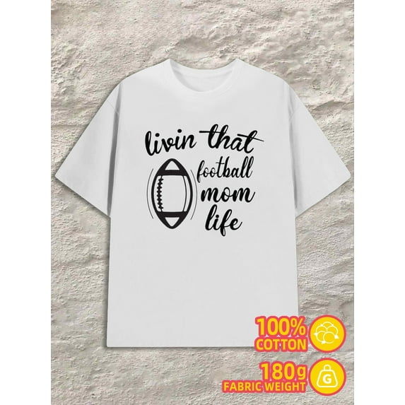 Football Mom Life for men 180G 100% Cotton white Basic Unisex Shirt ...