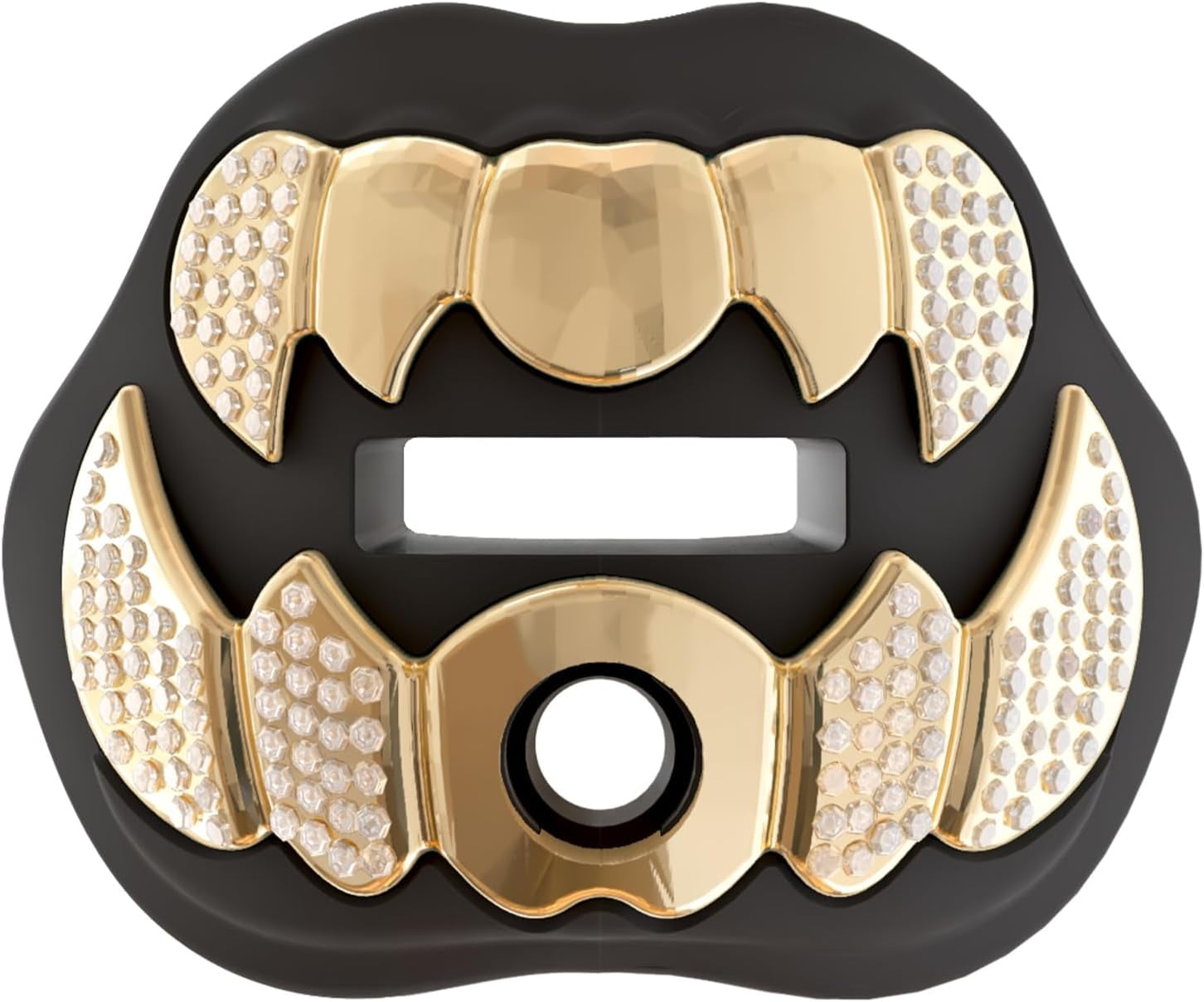 Football Mouth Guard with Connected Strap- 3D Beast Chrome Adult and ...