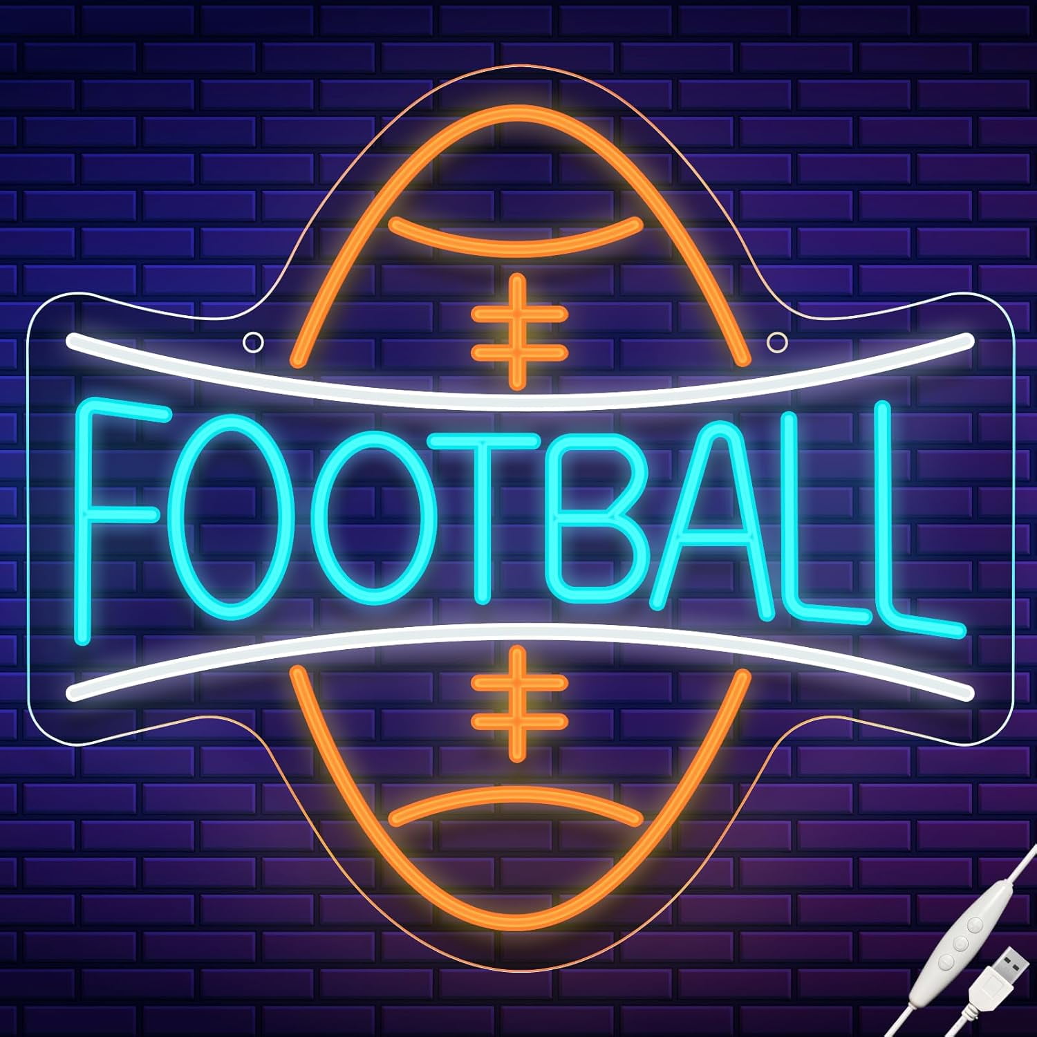 Football Neon Sign, Led Sport Neon Signs for Wall Decor, Dimmable Neon ...