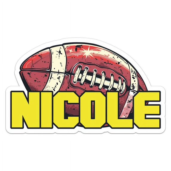 Football Nicole Sticker Phone Decal Water Bottle Stickers Car Decals ...