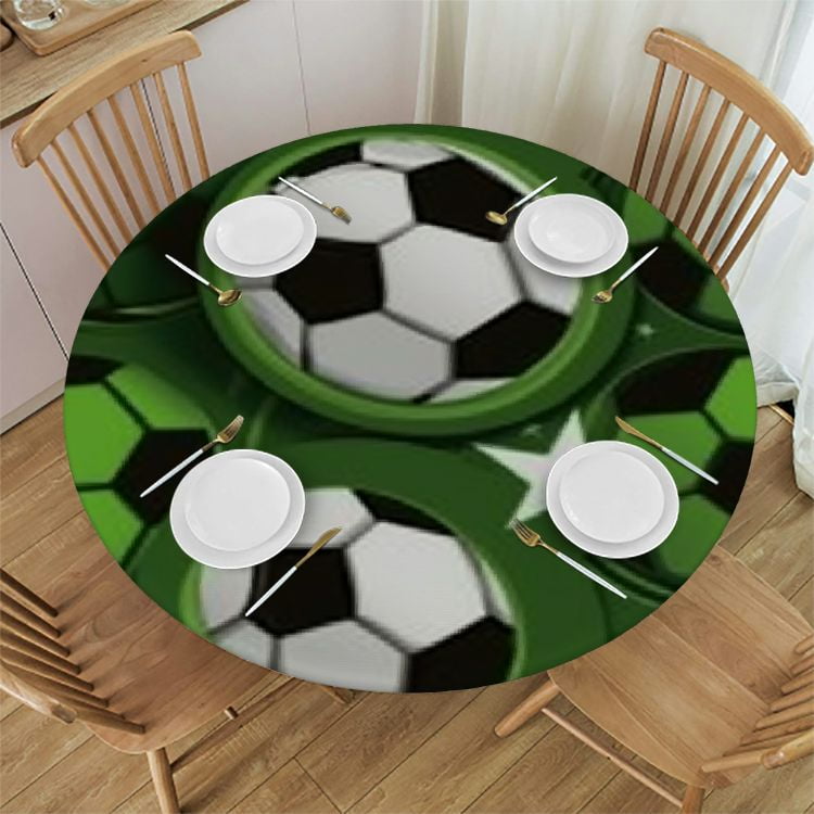 Football Or Soccer Ball Round Fitted Tablecloth with Elastic Fitted ...