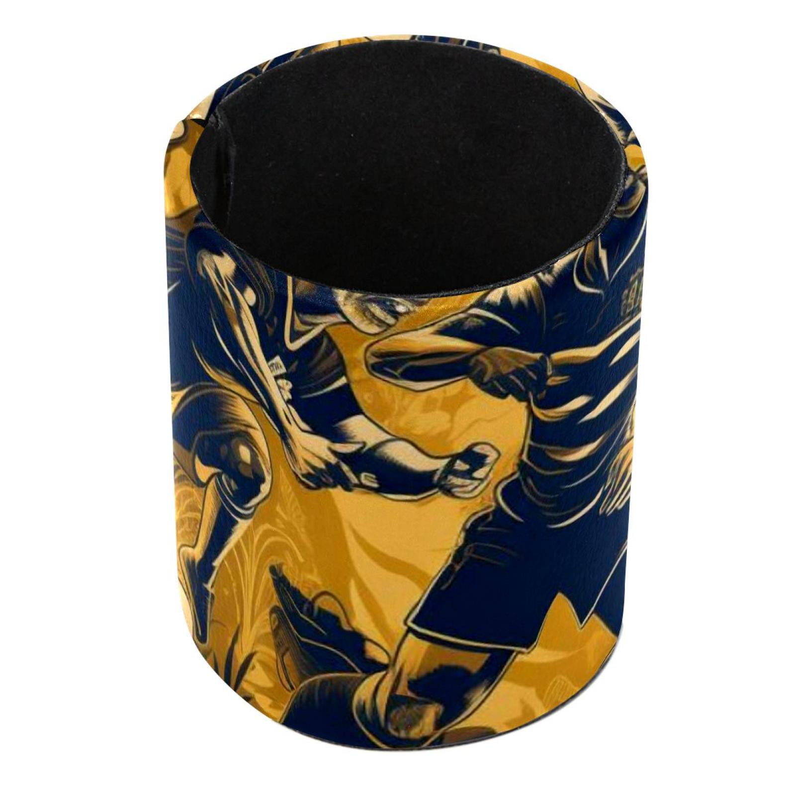 Football PVC Leather Cylinder Pen Holder Organizer Pencil Holder, Lined ...