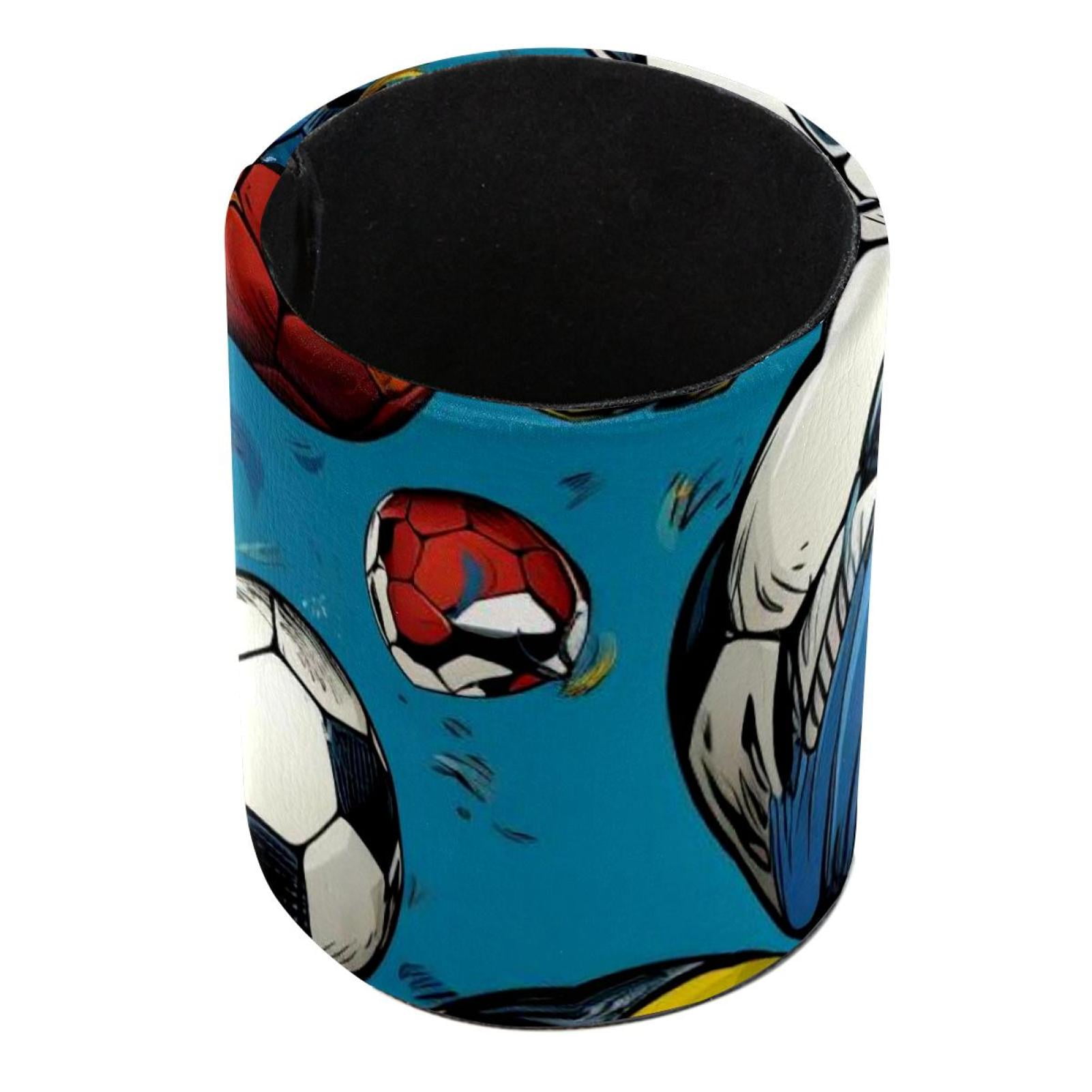 Football PVC Leather Pen Organizer and Holder Brush Holder, Lined with ...