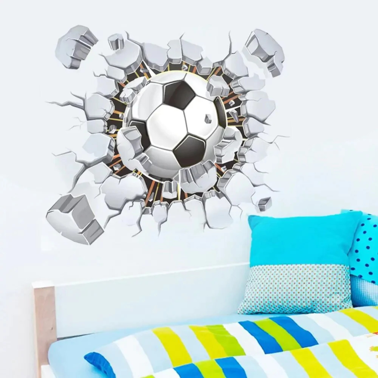 Football PVC removable Wall Decal Soccer Kid Boy Bedroom Wall Sticker ...