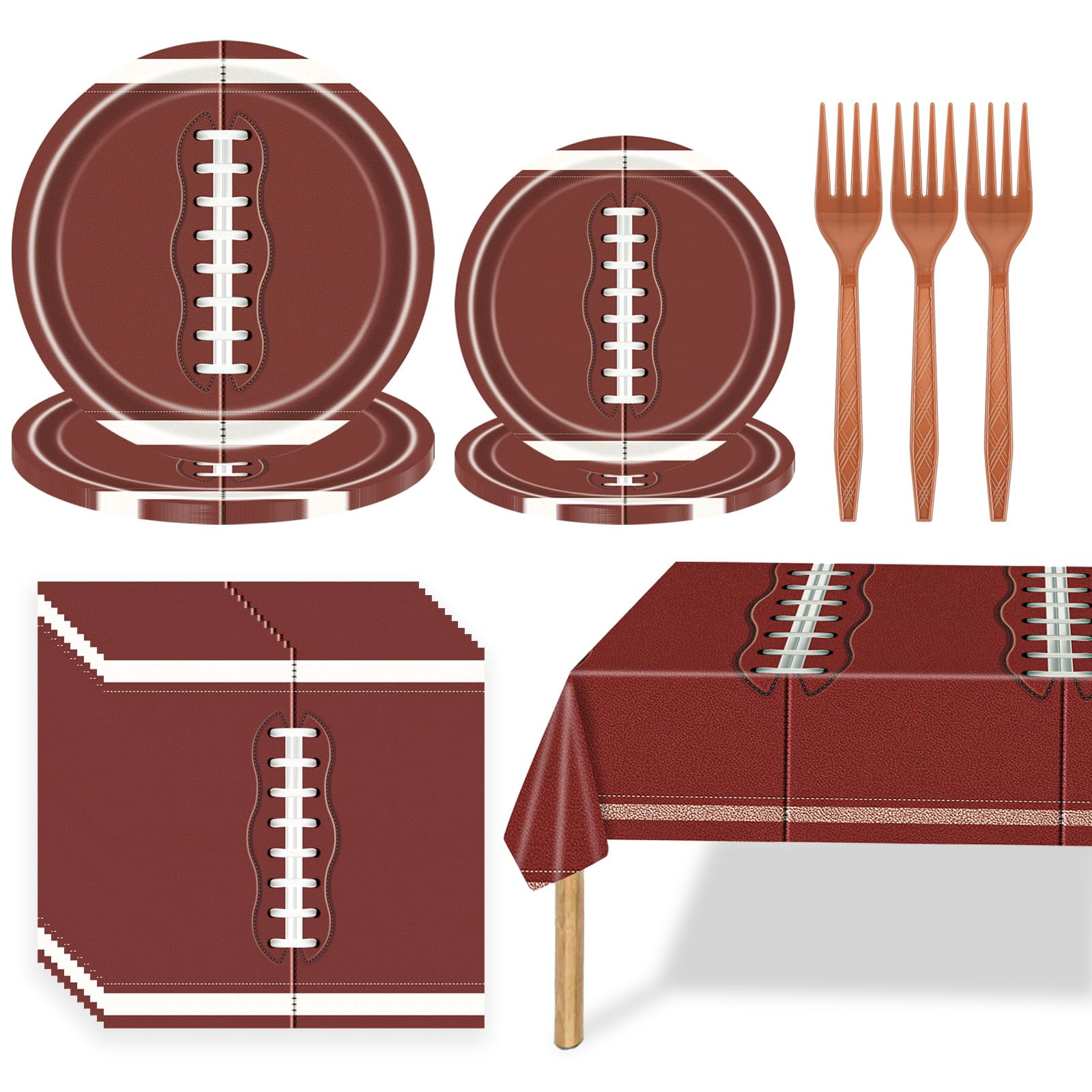 Football Paper Plates 81 pcs 2025 AFN1Superbowl Party Dessert Plates 7 ...
