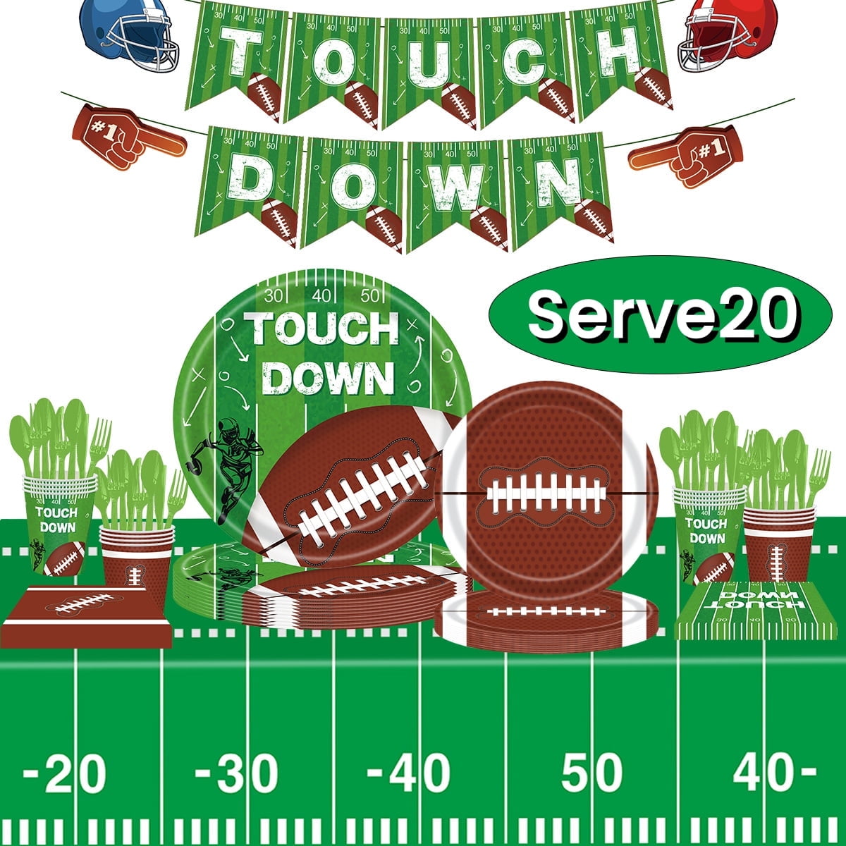 Football Paper Plates Football Party Supplies Disposable Paper Plates ...
