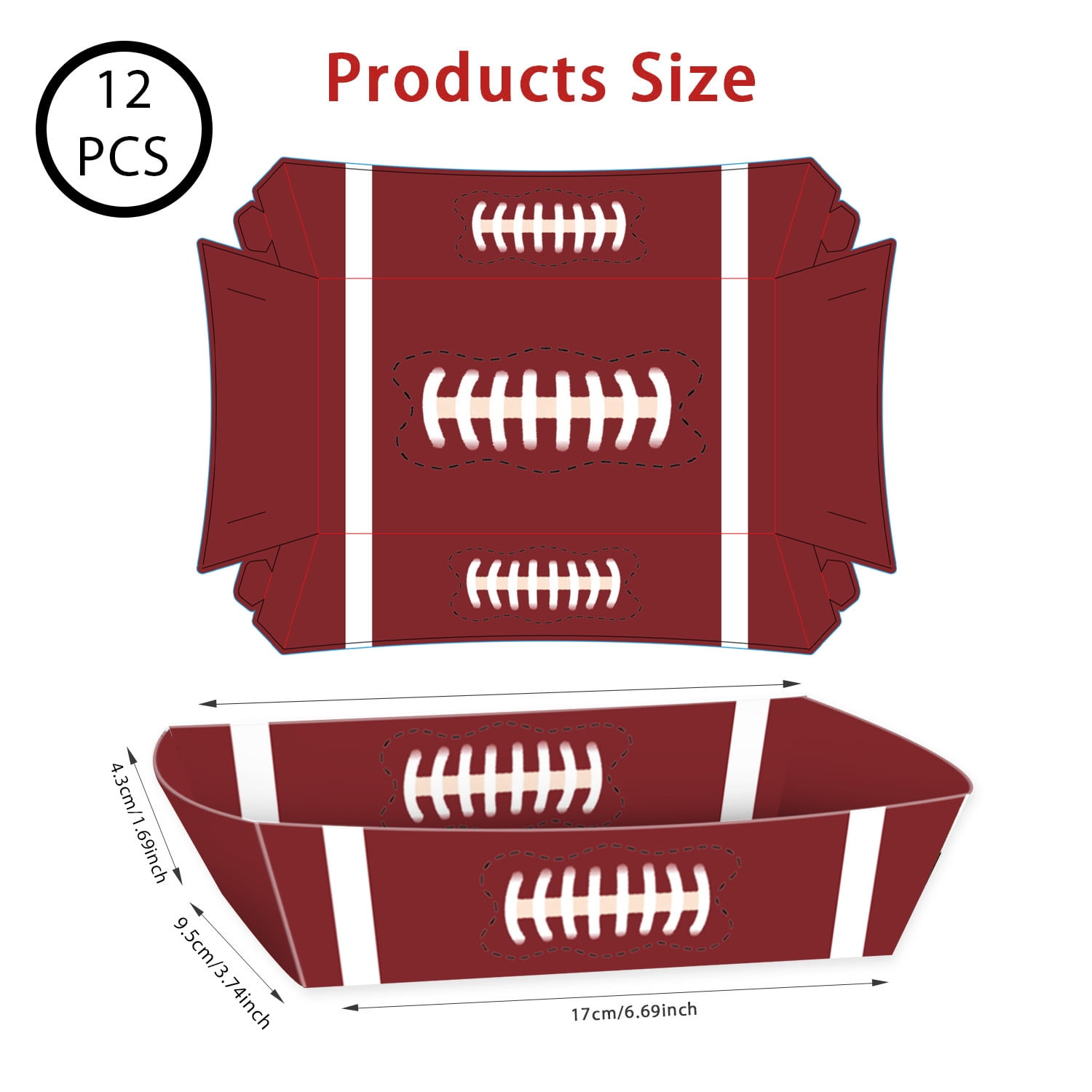 Football Party Decorations, Disposable Football Paper Snack Trays ...