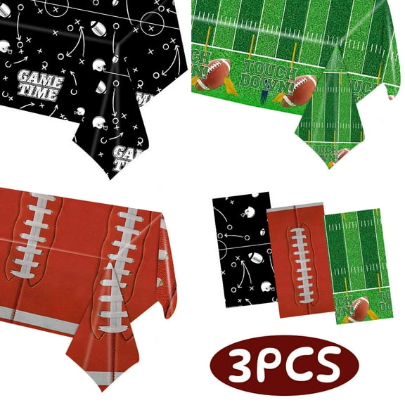Football Party Decorations Disposable Tablecloth Plastic Touchdown ...