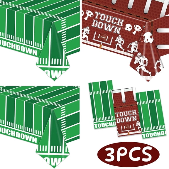 Football Party Decorations Disposable Tablecloth Plastic Touchdown ...