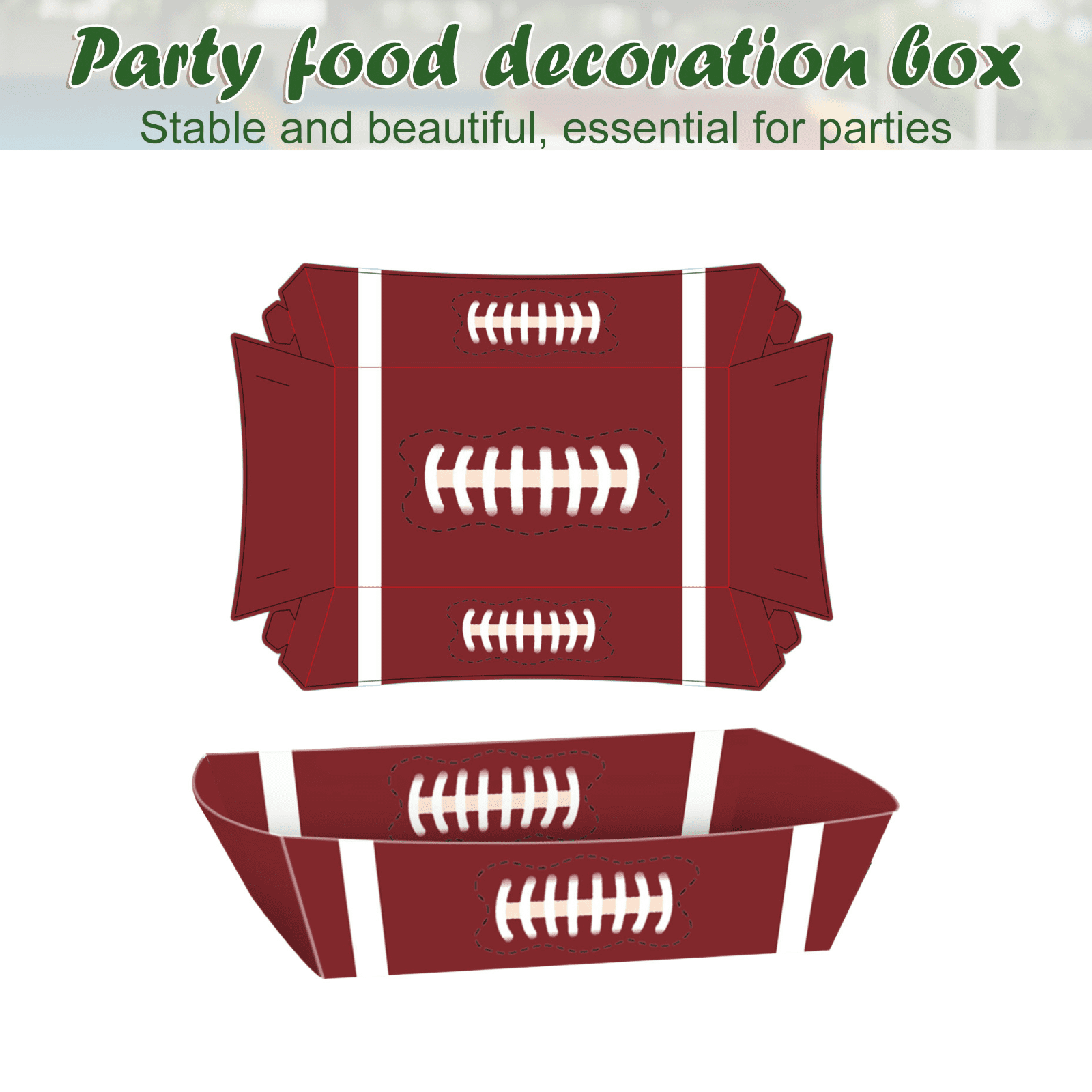 Football Party Decorations Snack Tray Kit 12pcs - Disposable Paper Tray ...