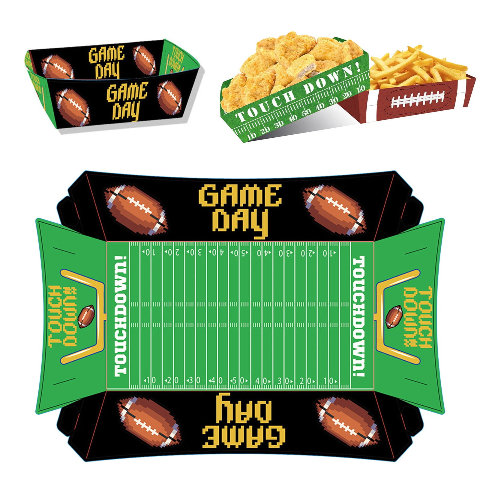 Football Party Fast Food Packaging Box Green, Rugby Chicken Burger ...