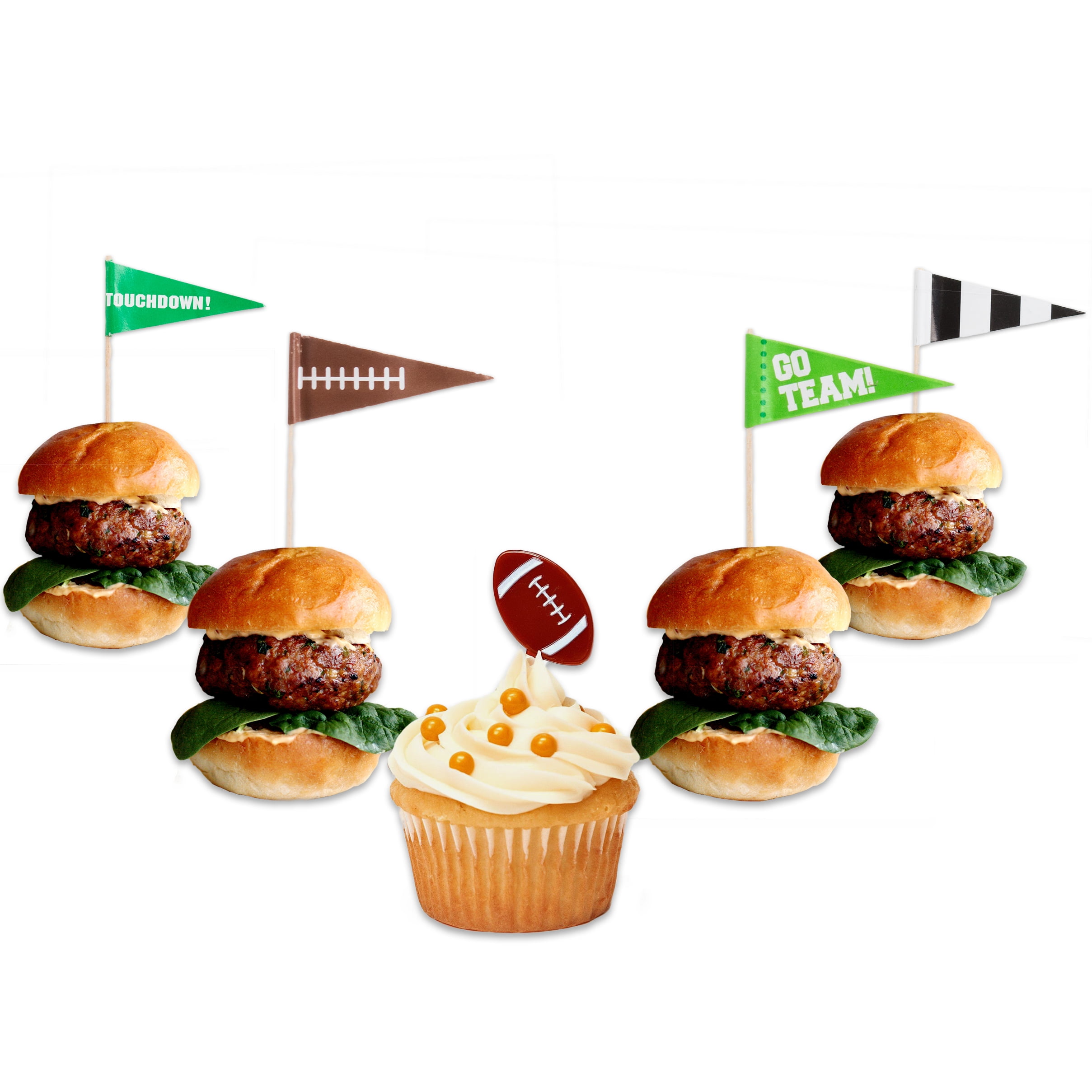 Football Party Serving Decoration Cupcake Snack Food 72pc Appetizer ...