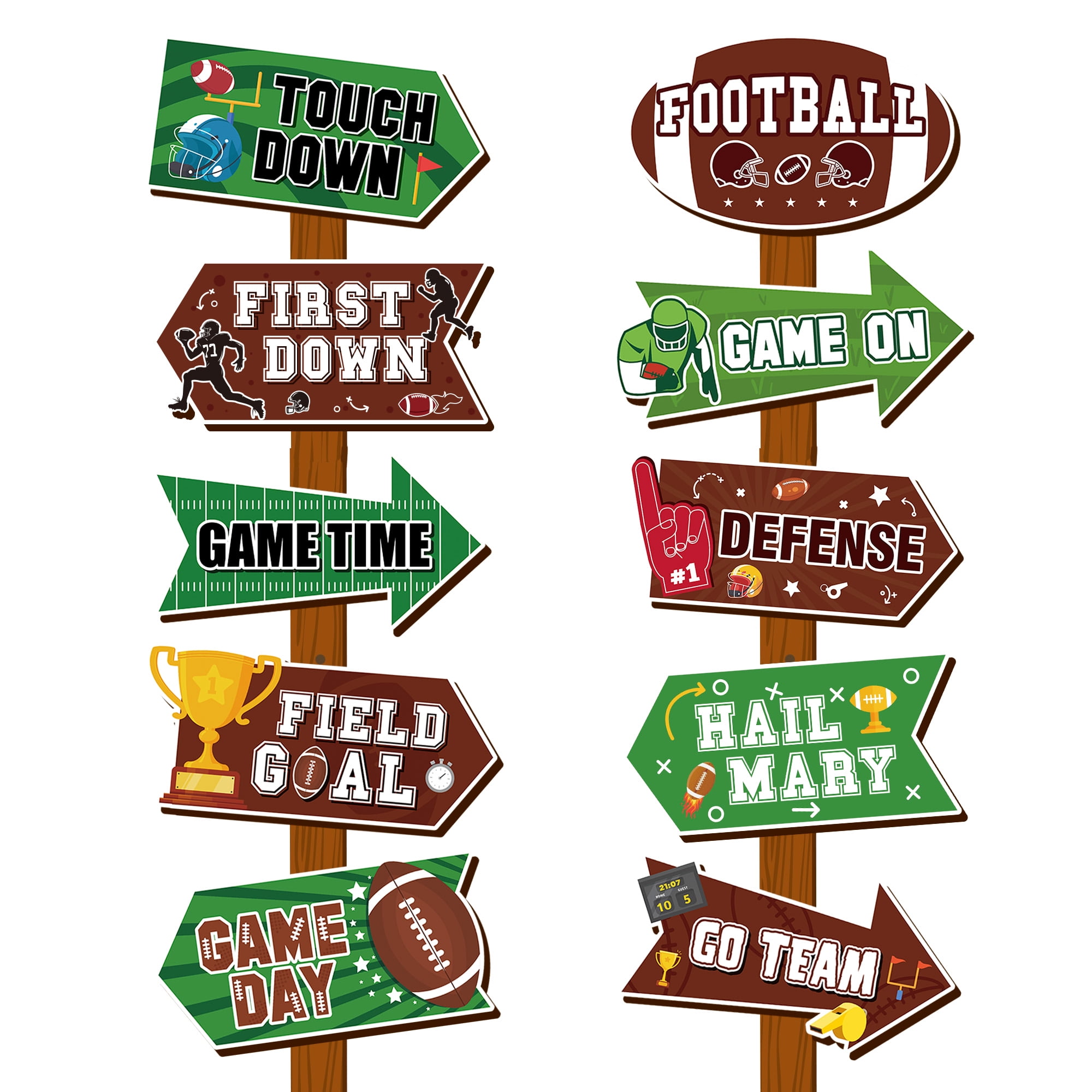 Football Party Signs, 20 Pcs Football Yard Signs Set - Football Team ...