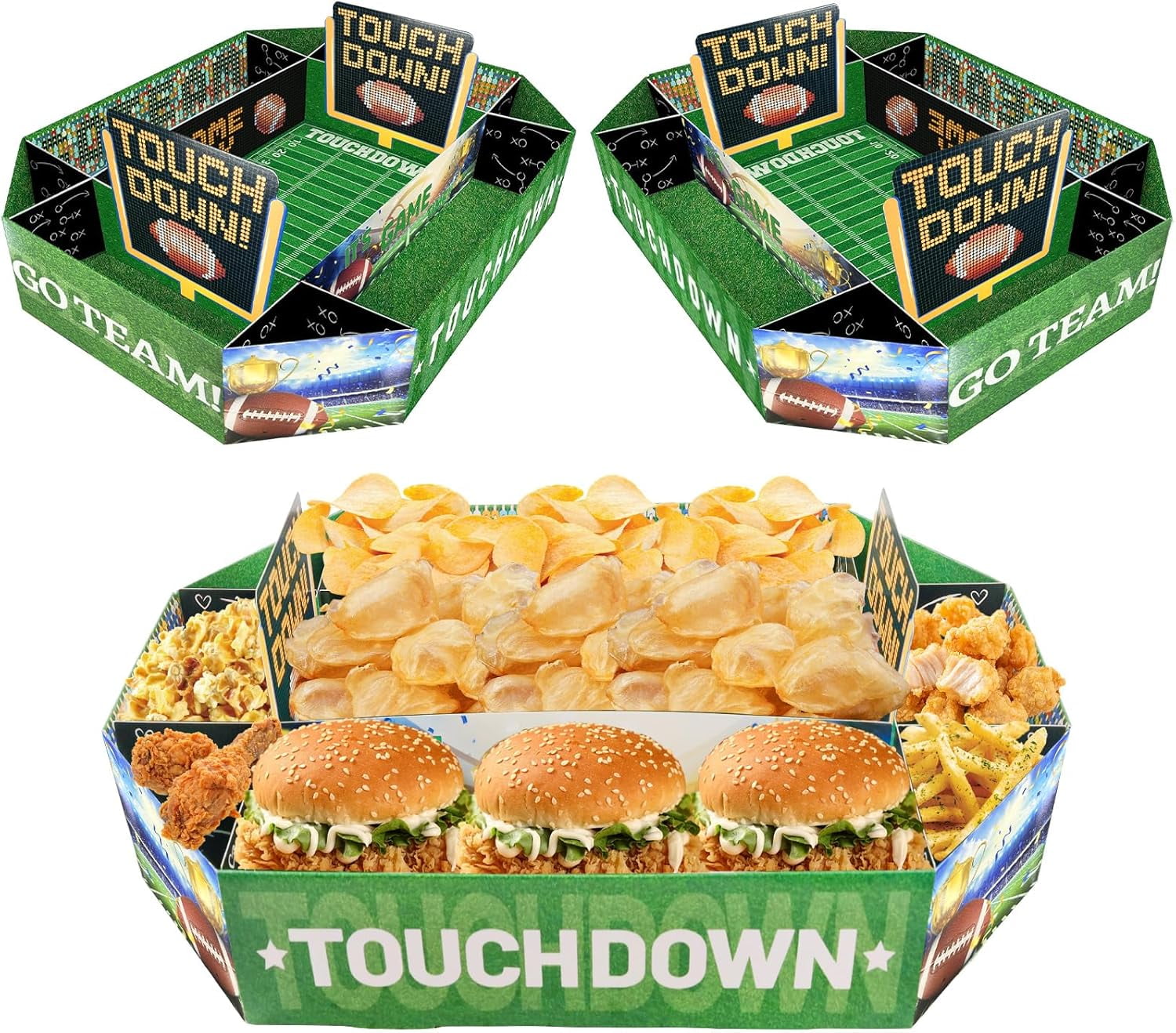 Football Party Supplies 3pcs Football Stadium Food Tray Football Food ...