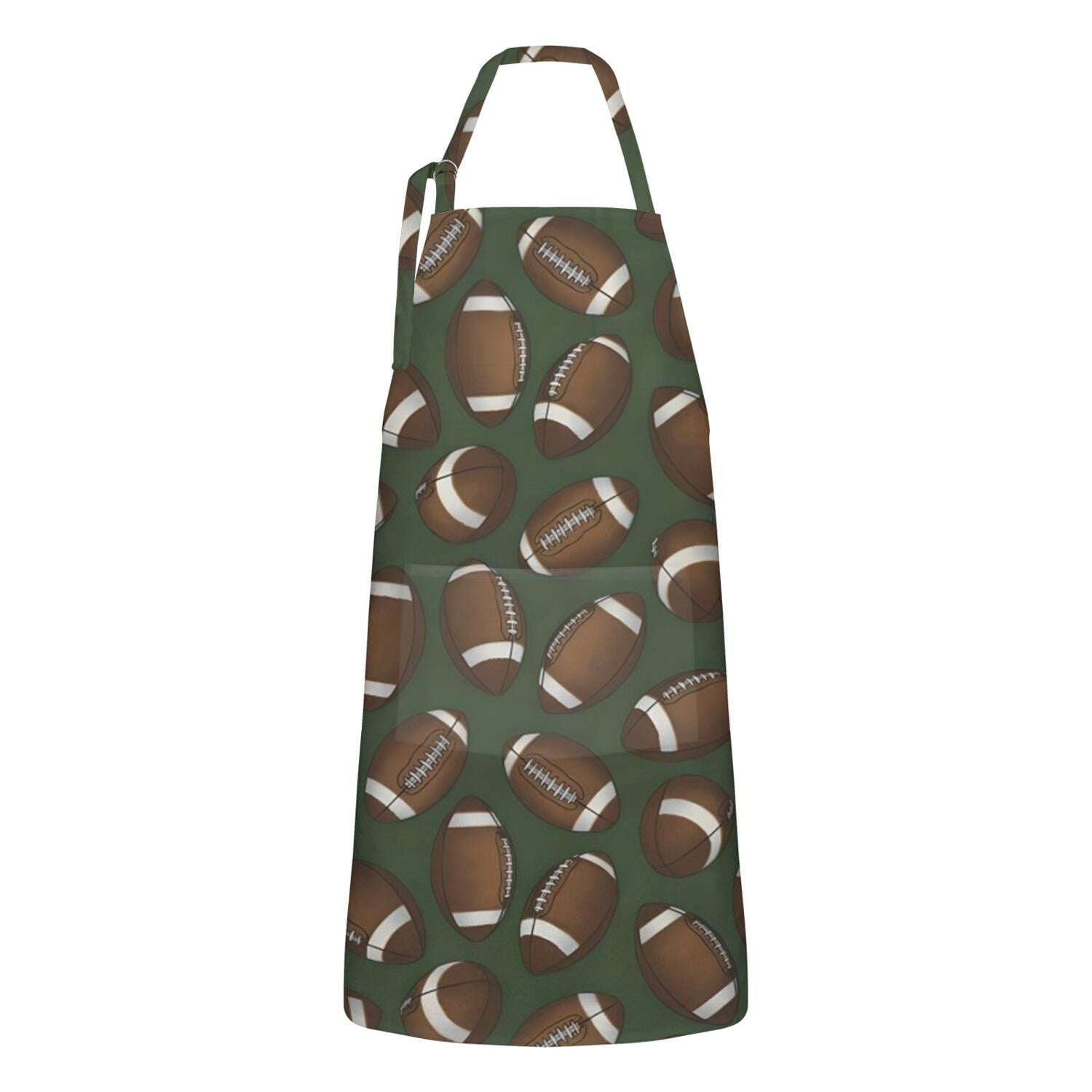 Football Pattern Apron-Garden Aprons for Women with Pockets-Cotton ...