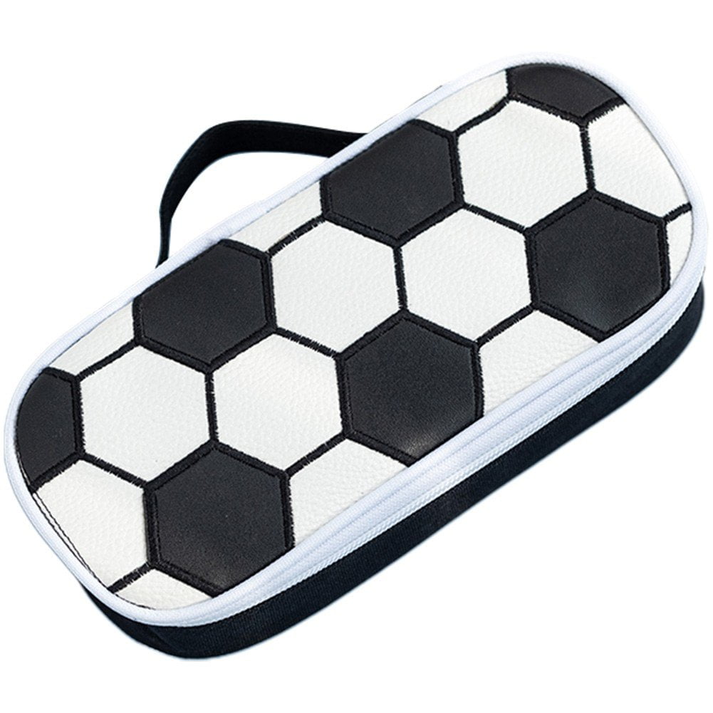 Soccer Themed Pencil Case - Football Pattern Pen Bag, Large Capacity ...