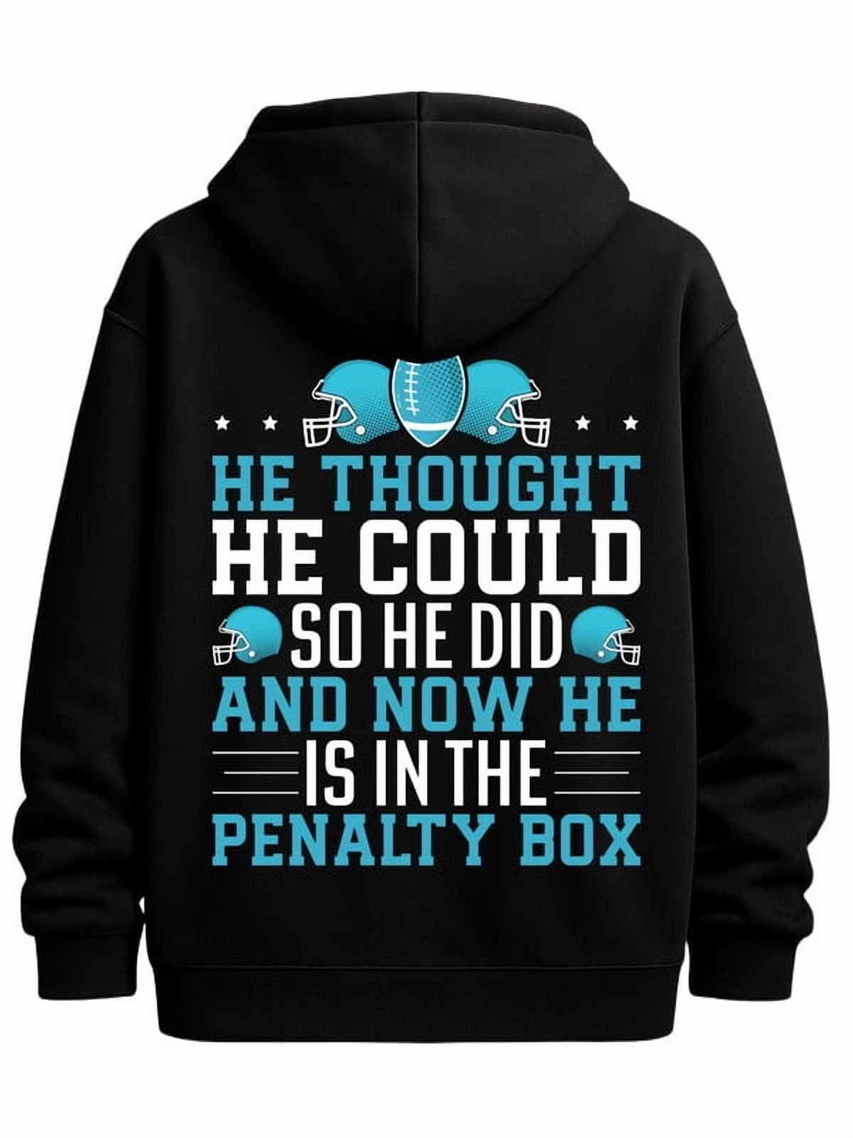 Football Penalty graphic hoodies mens hoodies black patterned ...