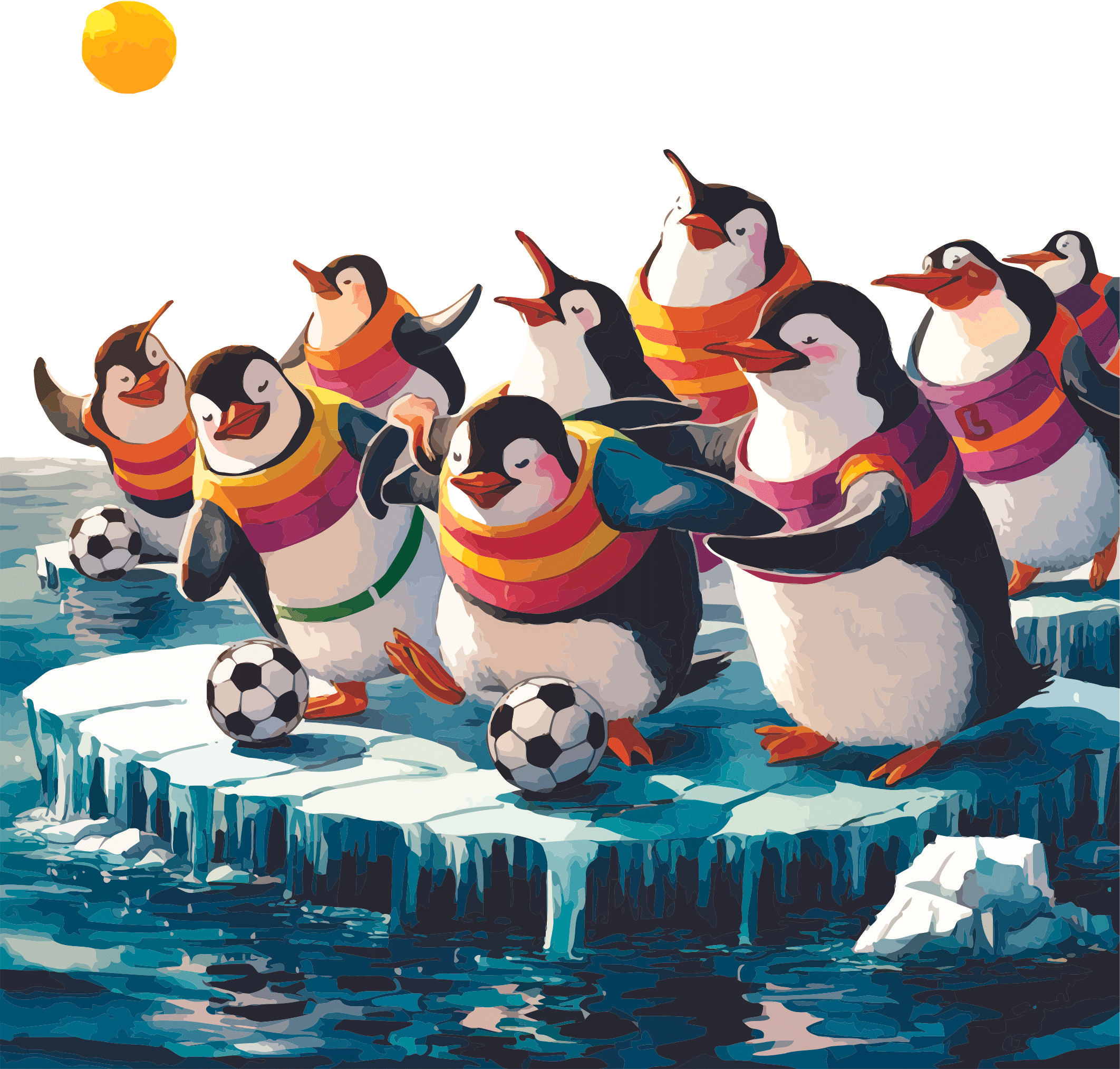 Football Penguin Sport Sports Penguin Art Animal Fun Colorful Animals ...