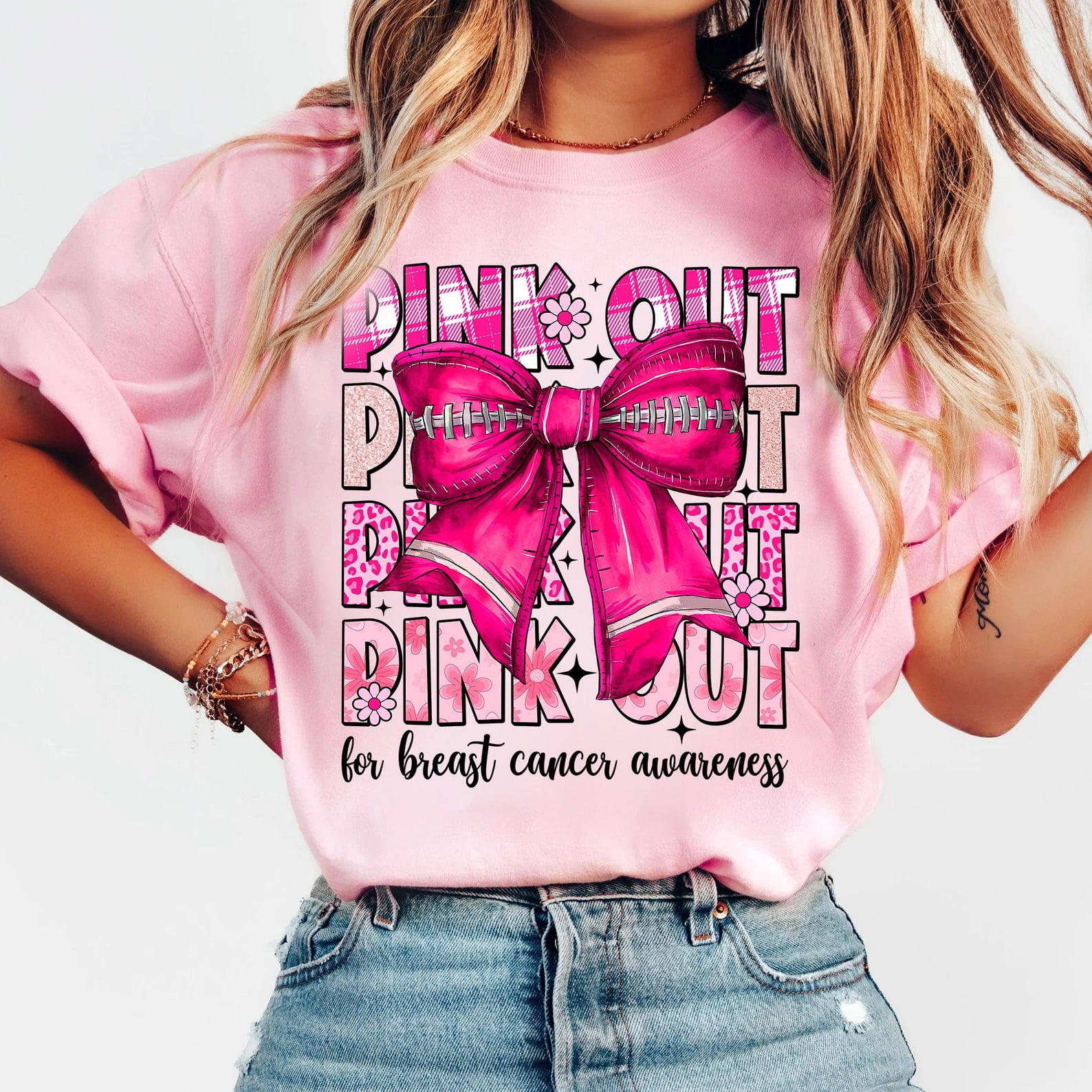 Football Pink Out T-Shirt, Breast Cancer Football Shirt, Breast Cancer ...