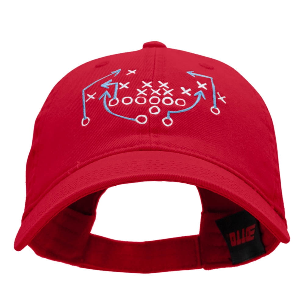 Football Play Embroidered Deluxe Garment Washed Cotton Twill Cap - Red ...