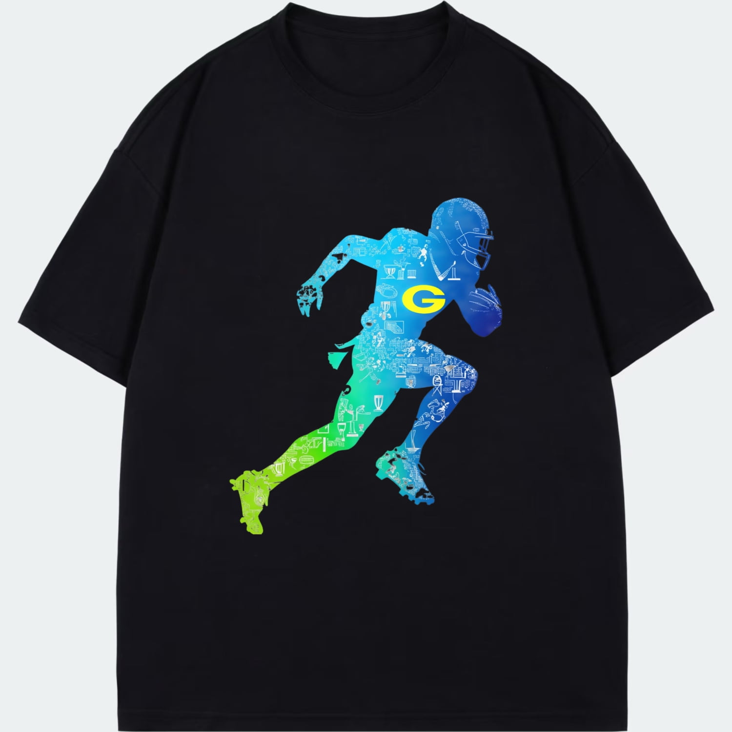 Football Player Graphic Print For Sports And Casual Wear - Walmart.com