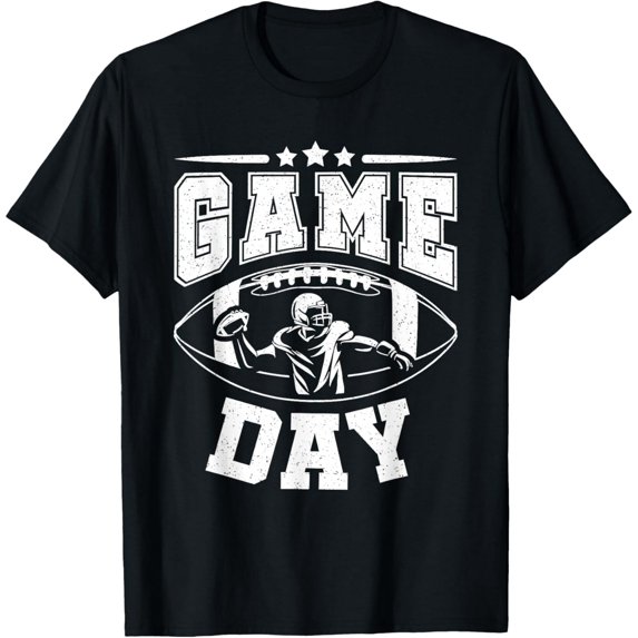 Football Player Graphic T-Shirt Game Day Fan Apparel Cotton Blend ...