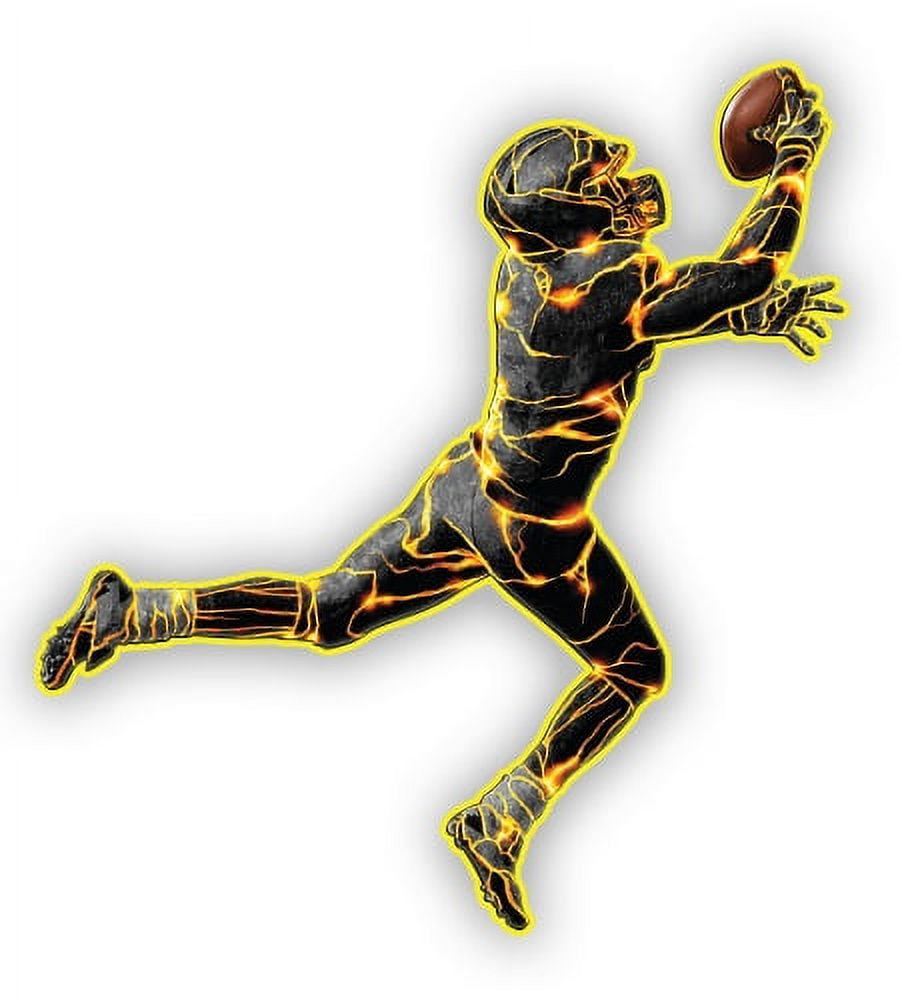 Football Player Lightning - 3" Vinyl Sticker - For Car Laptop I-Pad ...