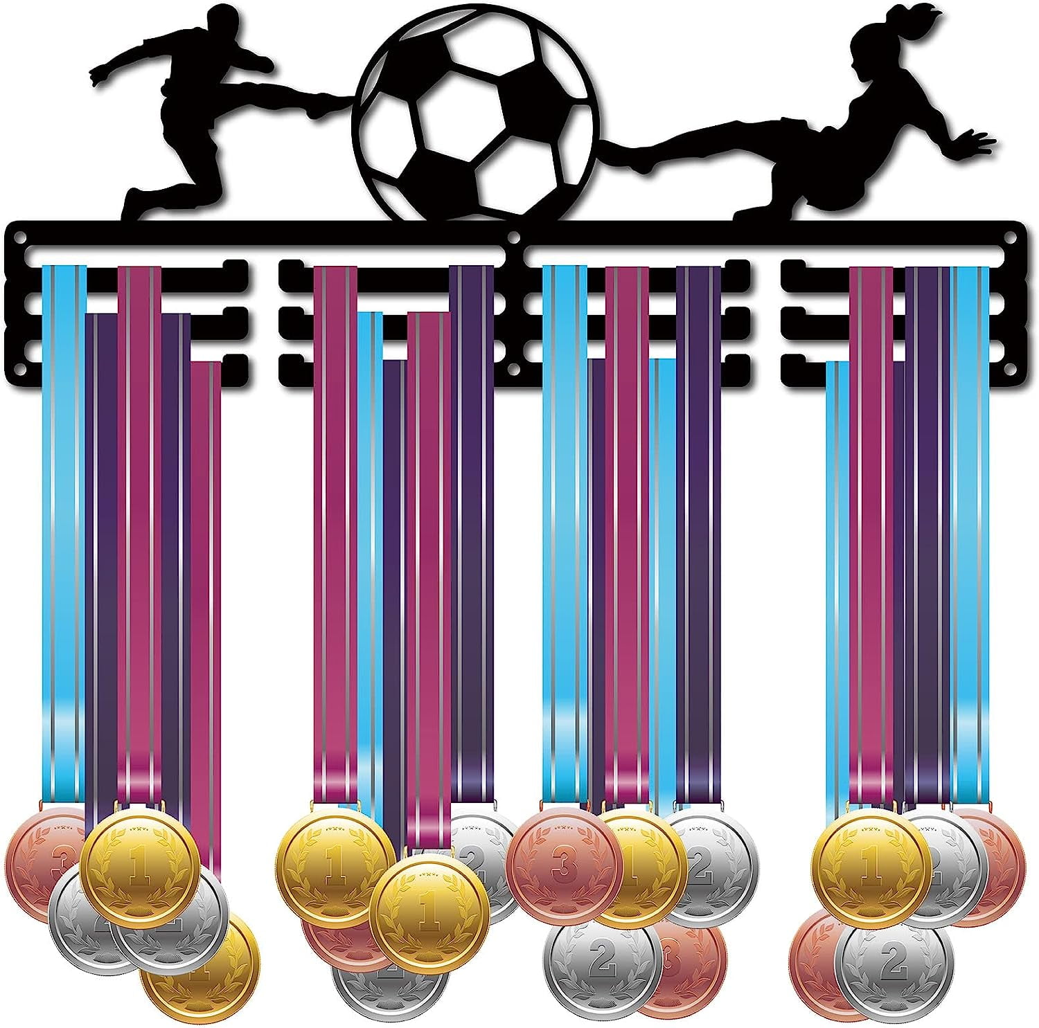 Football Player Medal Display Holder Soccer Metal Medal Hanger Sports 3 ...