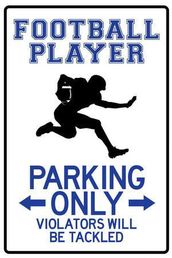 Football Player Parking Only Sign Poster, Unframed Standard Poster Wall ...