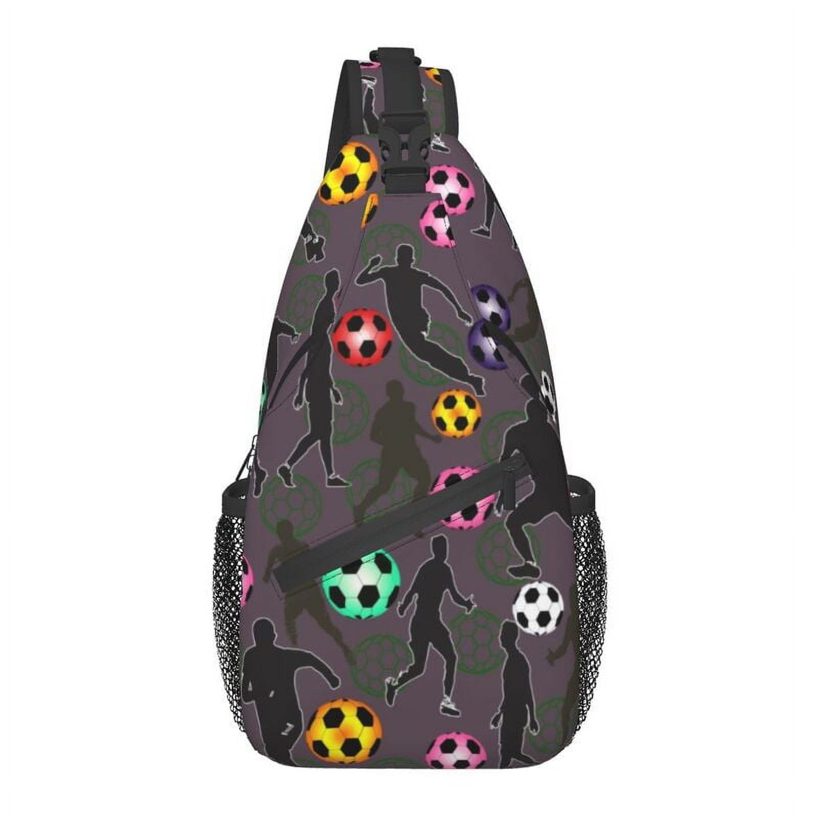 Football Player Patterns Sling Bags for Men Fashion Soccer Ball Sports ...