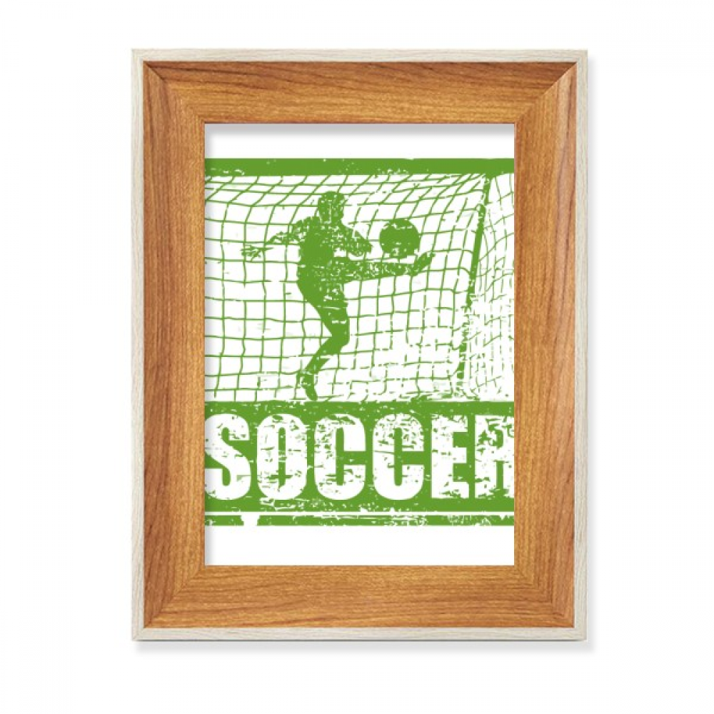Football Player Scores Goal Football Desktop Wooden Photo Frame Display ...