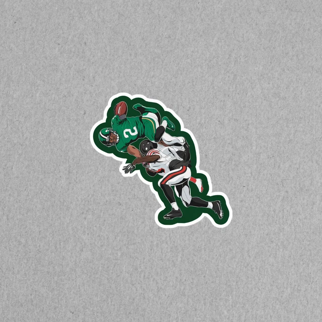 Football Player Sticker - Football Tackle Action Decal For Sports ...