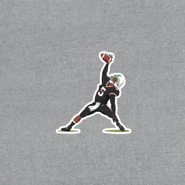 Football Player Sticker - Sports Athlete Decal For Laptop, Water Bottle ...
