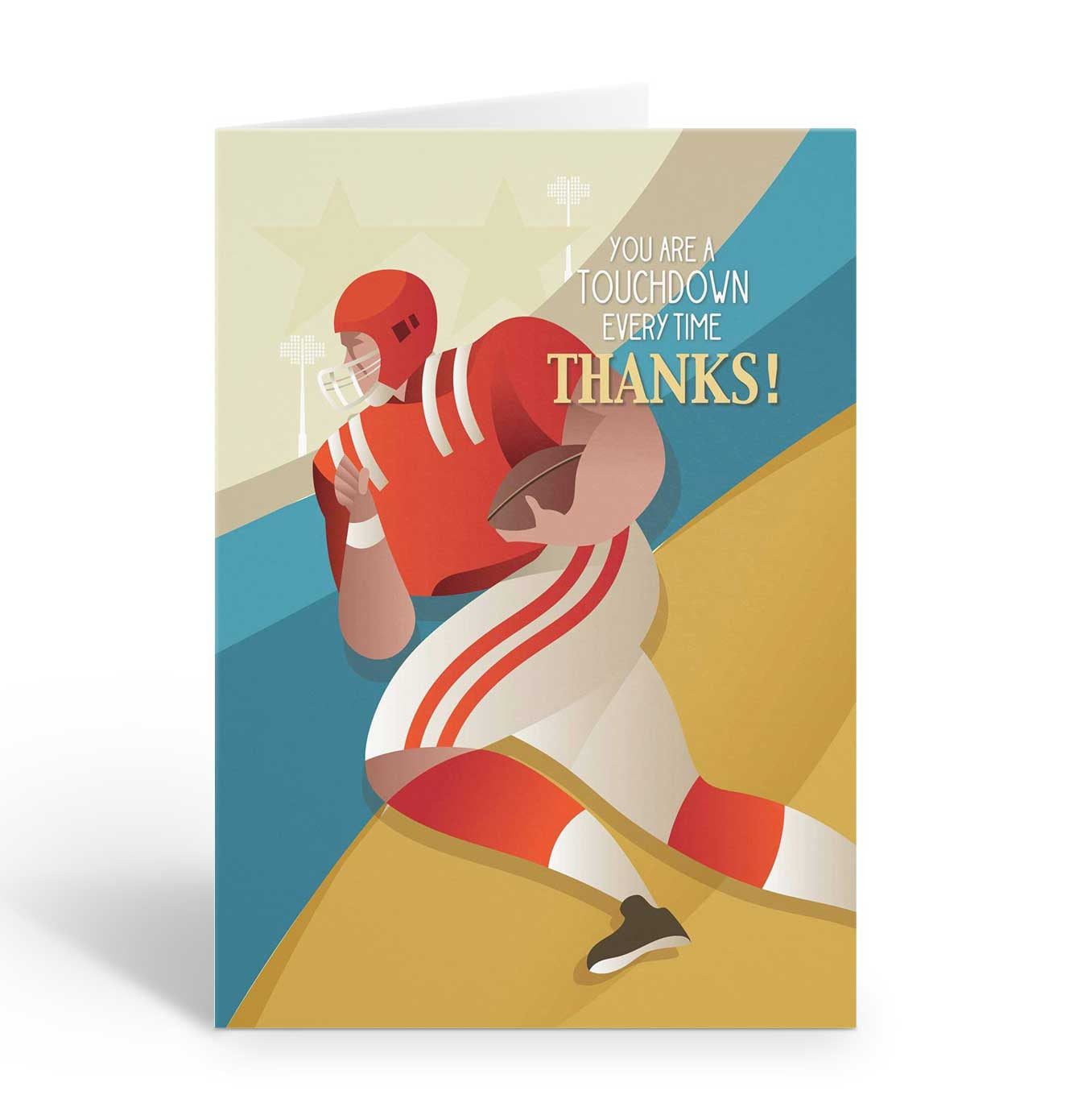 Football Player Thank You Note Card - 10 Note Cards with Envelopes ...