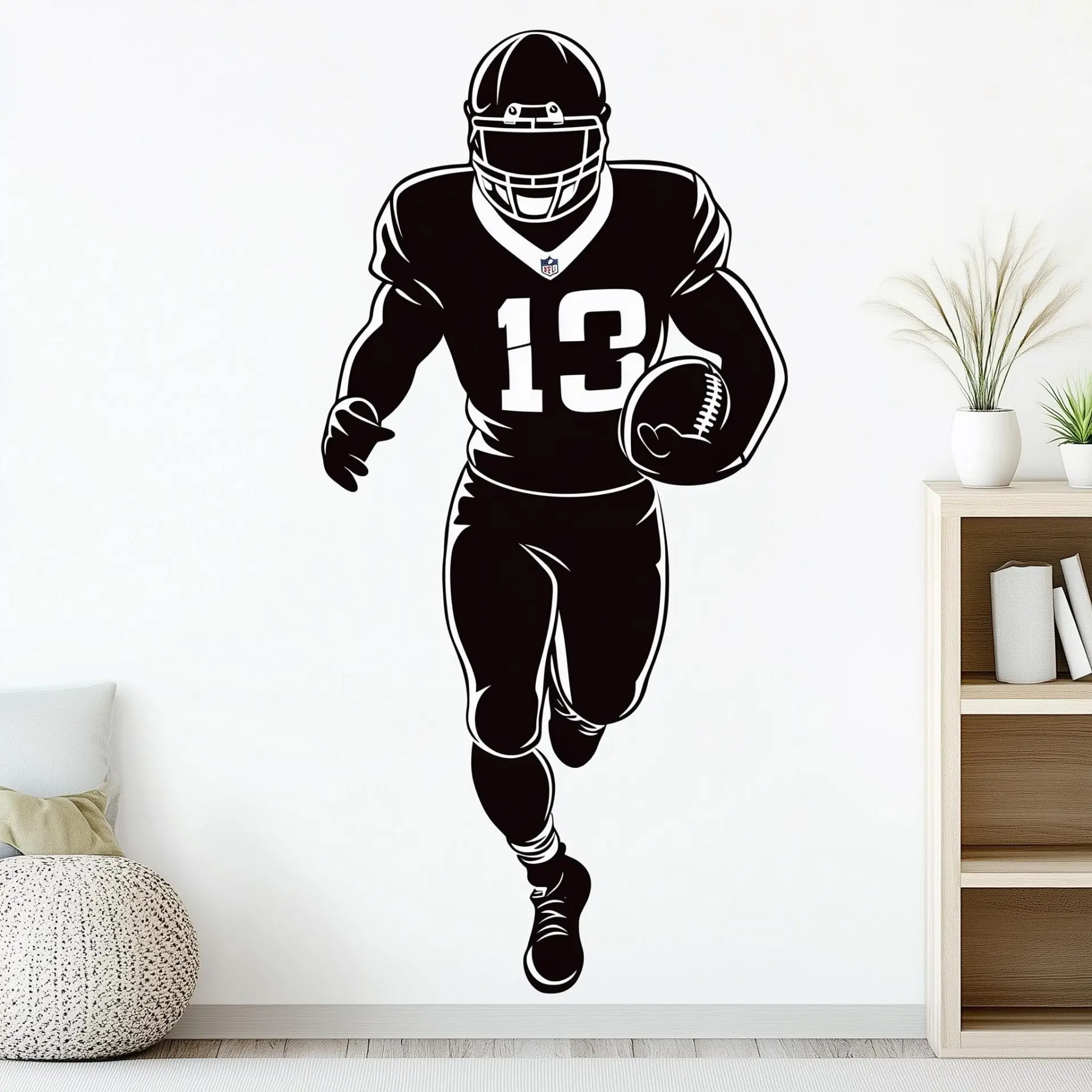 Football Player Wall Decal | Sports Wall Sticker Art | Removable ...