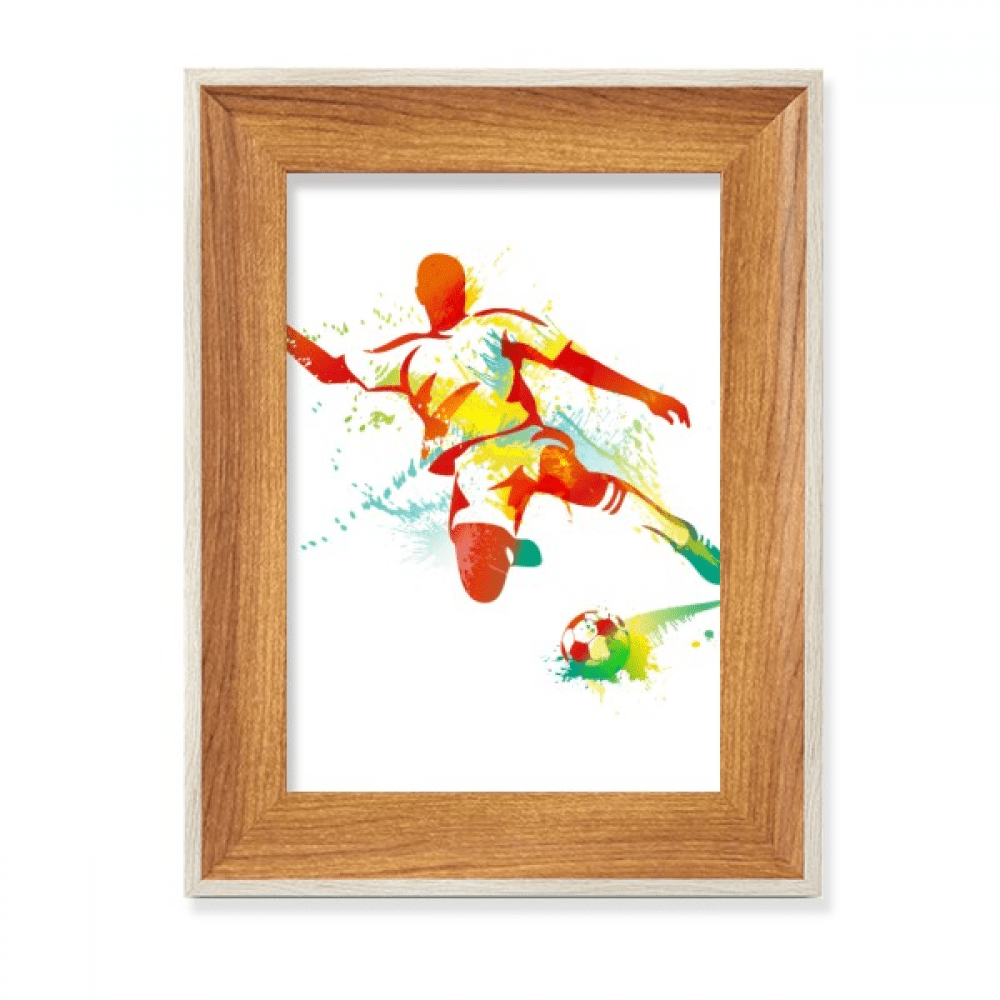 Football Players Kick Football Soccer Desktop Wooden Photo Frame ...