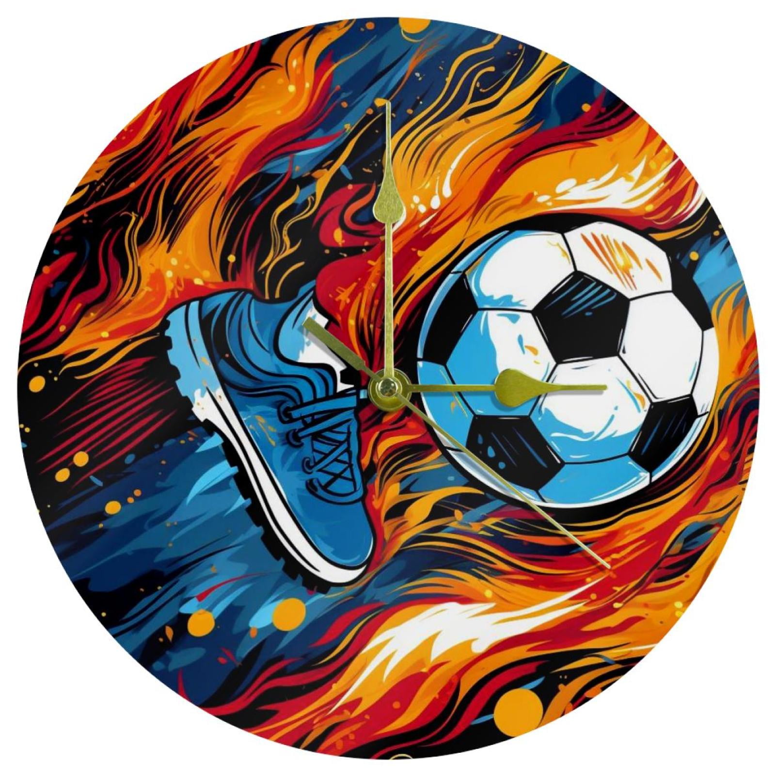 Football Premium Acrylic Circular Wall Clock - Elegant Timepiece for ...