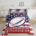 Football Print Bedding Set Queen Size for Boys Kids Amarican Flag ...
