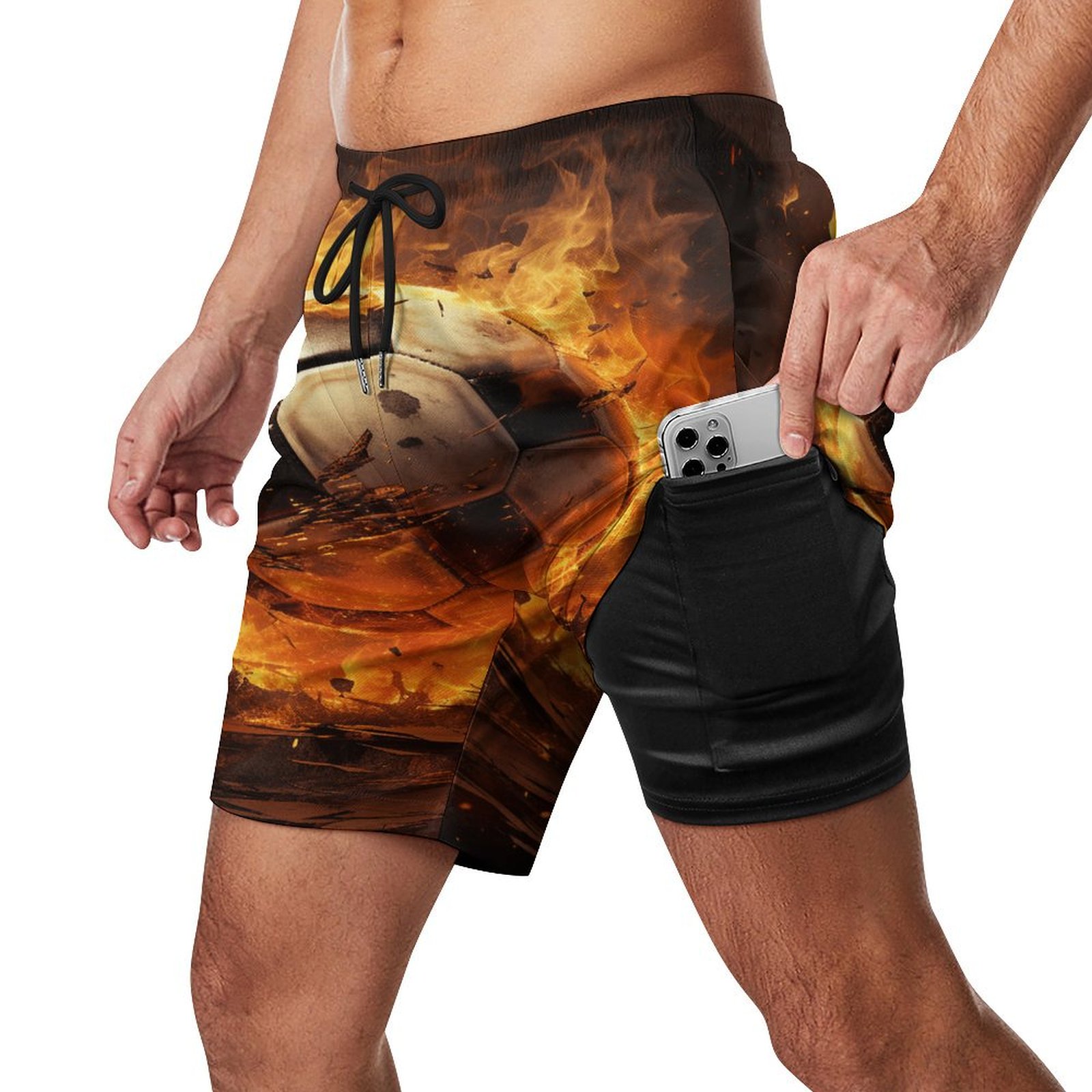 Football Quick Dry Swimming Shorts For Men Swimwear Swimsuit Swim Trunk ...