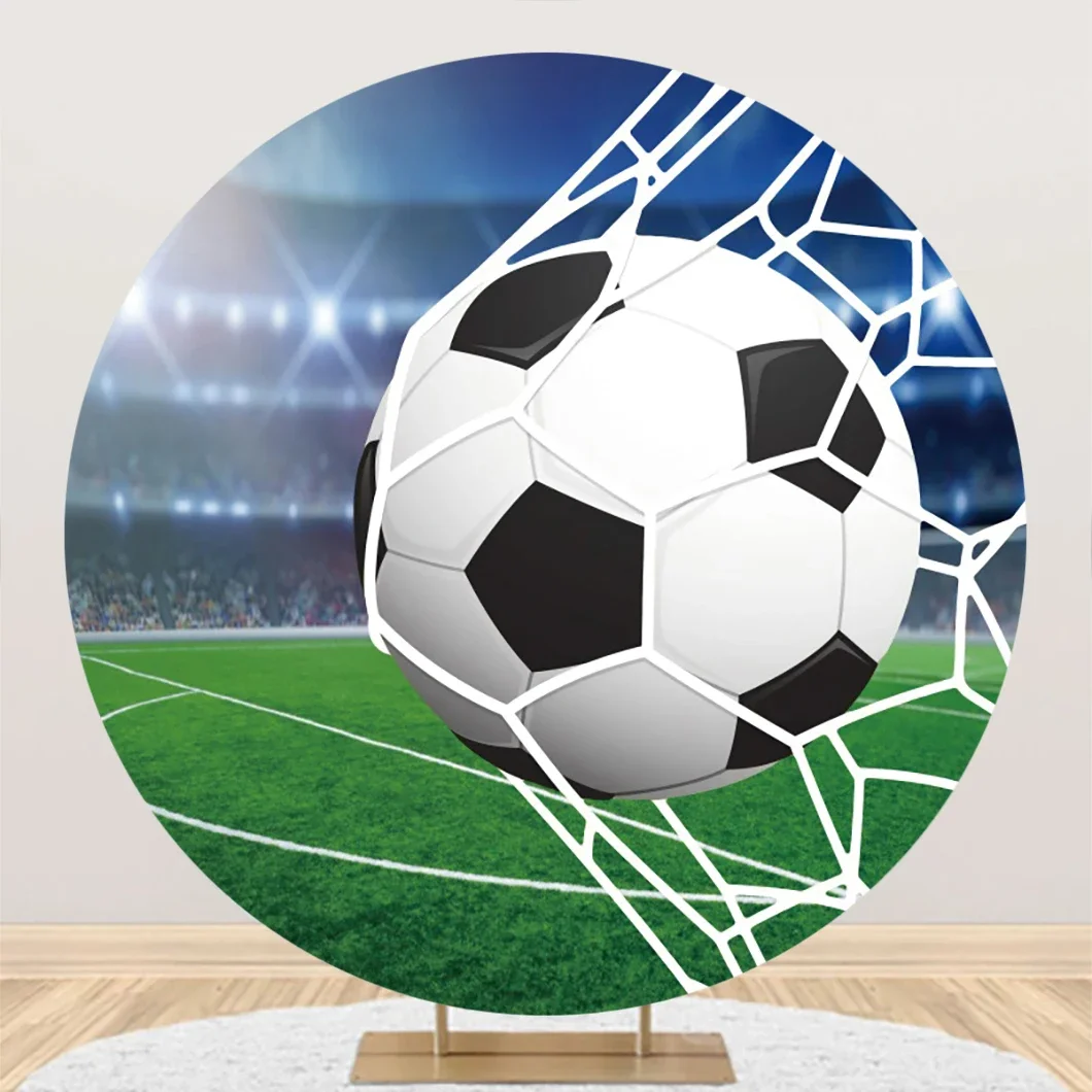 Football Round Backdrop Cover for Boy Birthday Party Soccer Sports ...