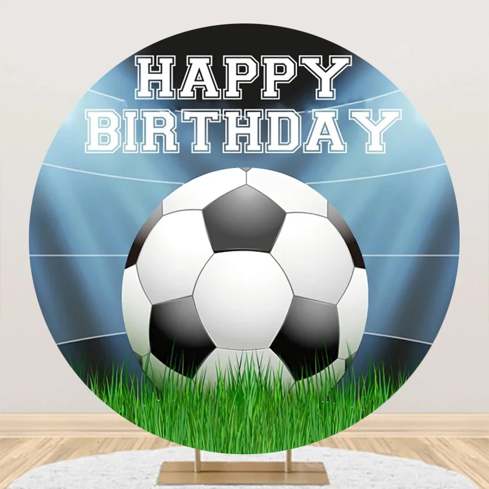 Football Round Backdrop Cover for Boy Birthday Party Soccer Sports ...
