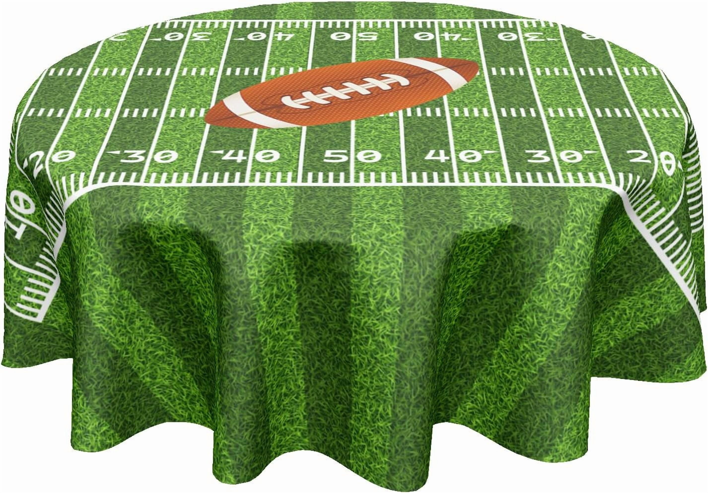 Football Round Tablecloth 70 Inch American Football Field Circle Table ...
