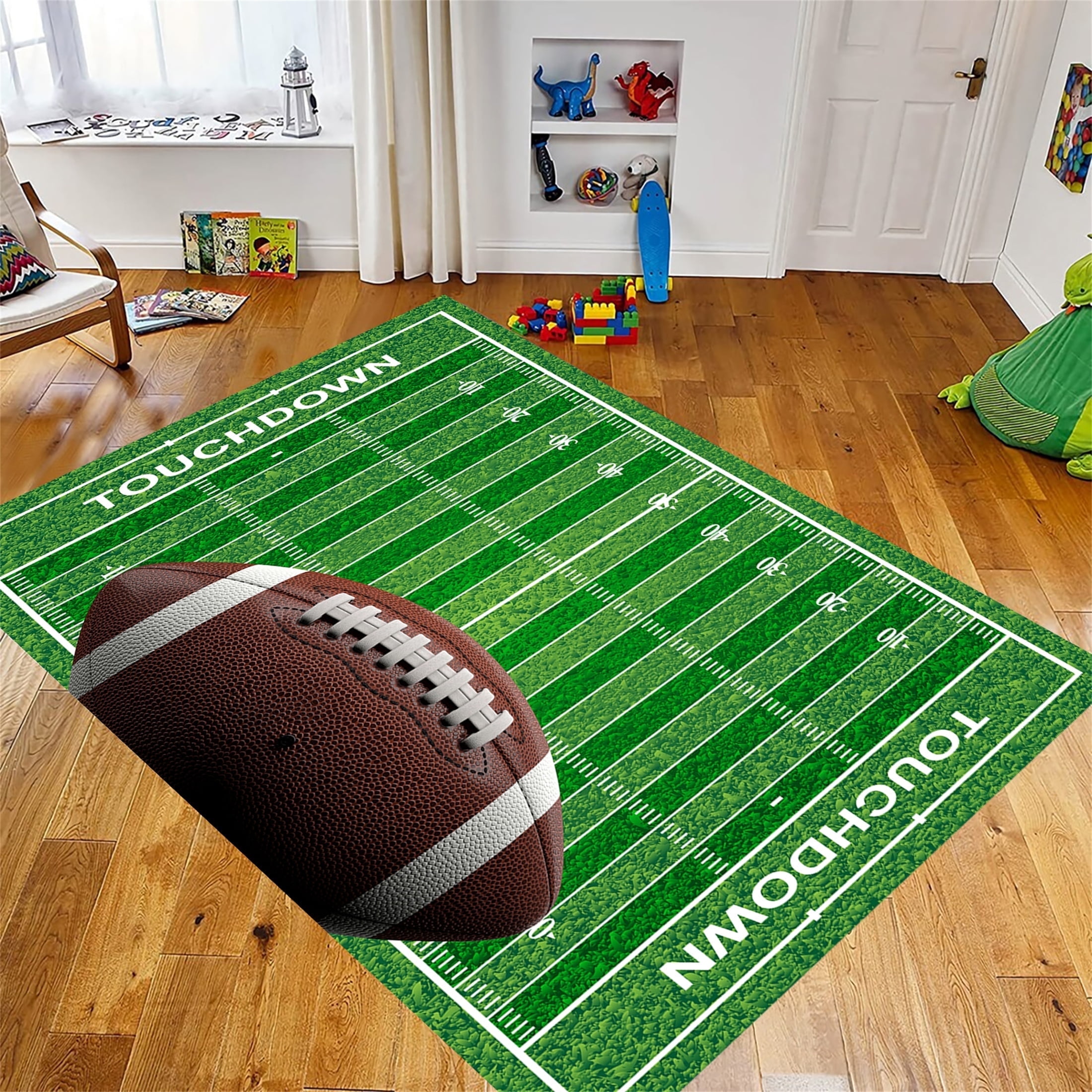 Football Rug for Bedroom 3'x5' Non Slip Football Field Rug for Living ...