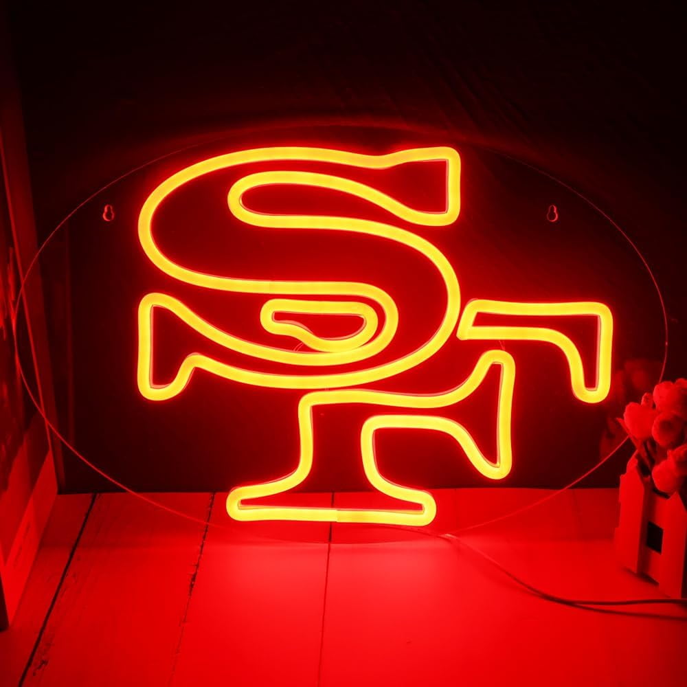 Football Rugby Sports Team Neon Sign Suitable for SF Logo Wall Decor ...